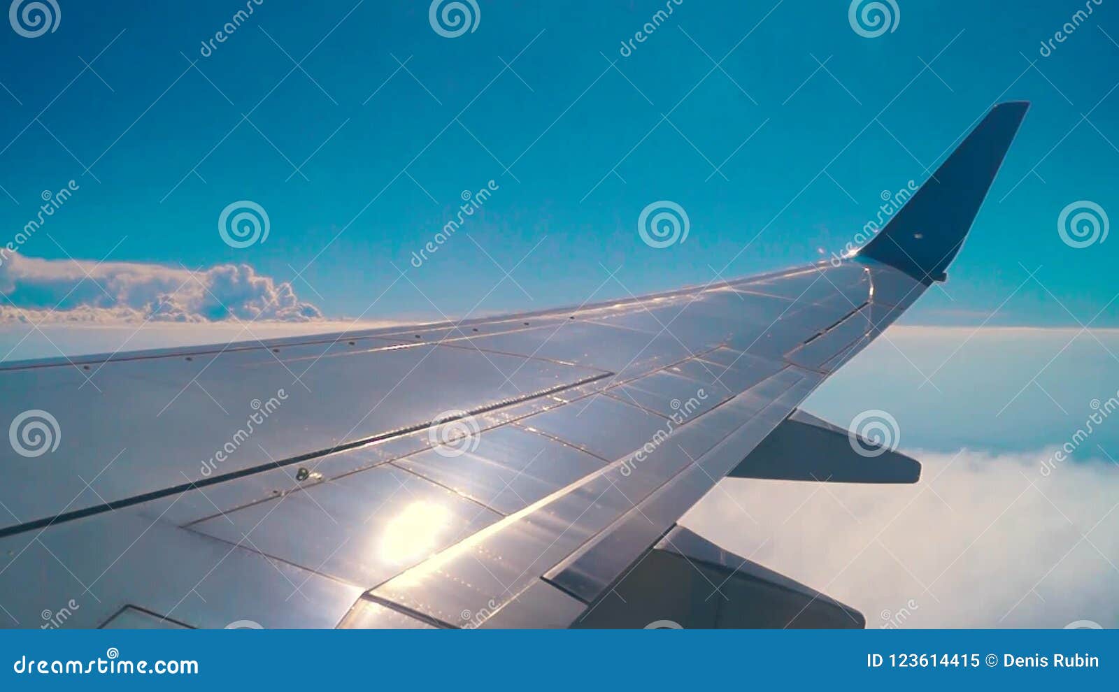Plane wing in flight stock video. Video of heaven, journey - 123614415