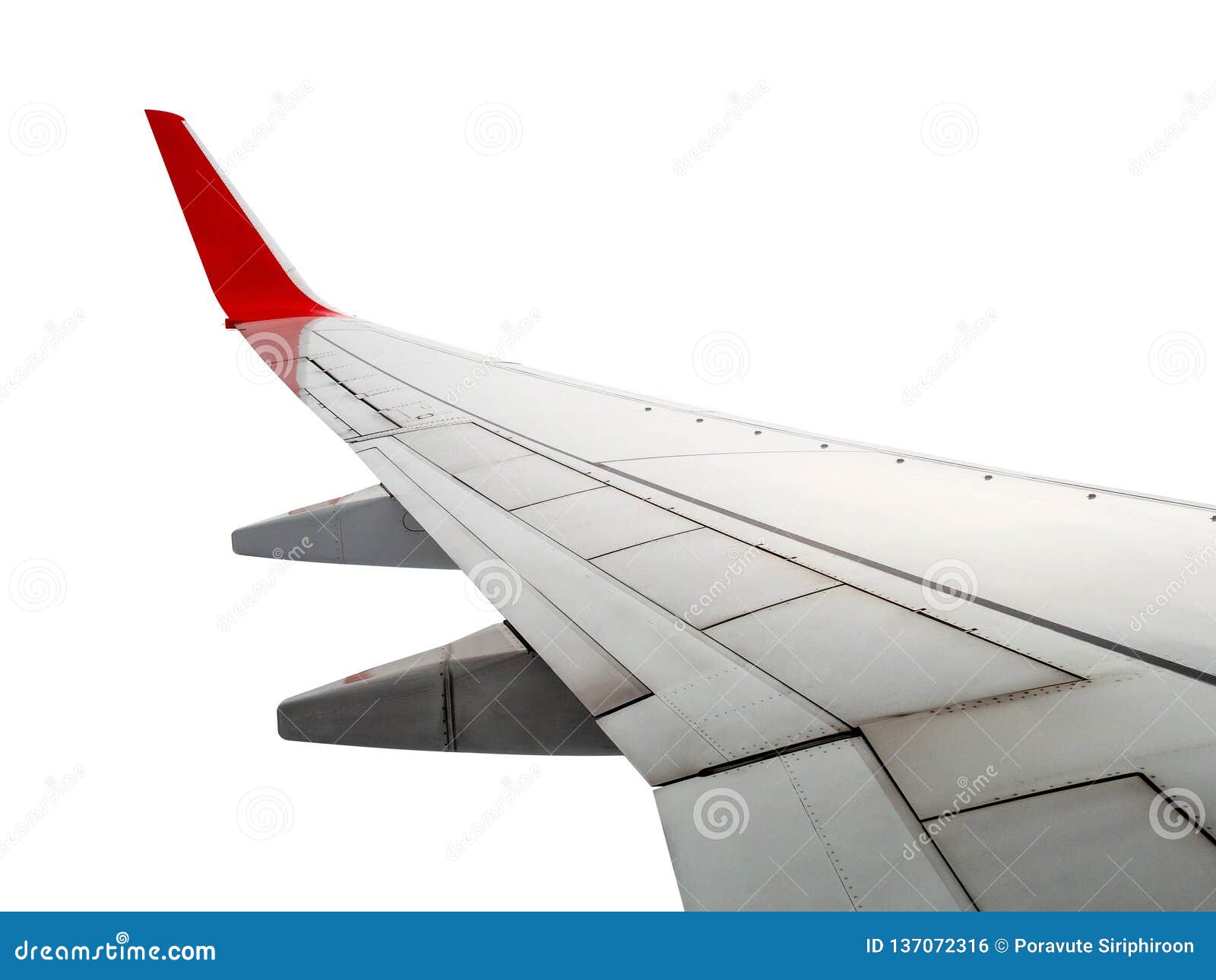 Plane Wing Isolate on White Background Stock Photo - Image of skyline ...