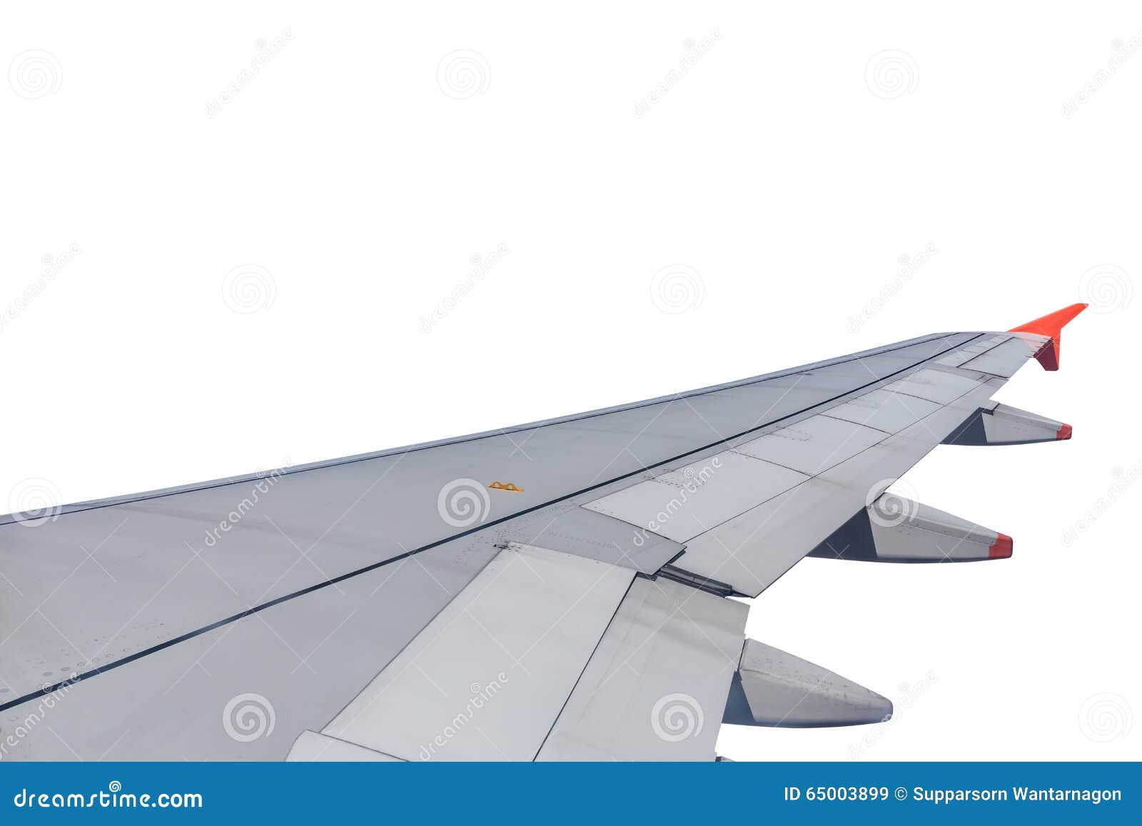 Plane Wing Isolated on White Background Stock Image - Image of ...