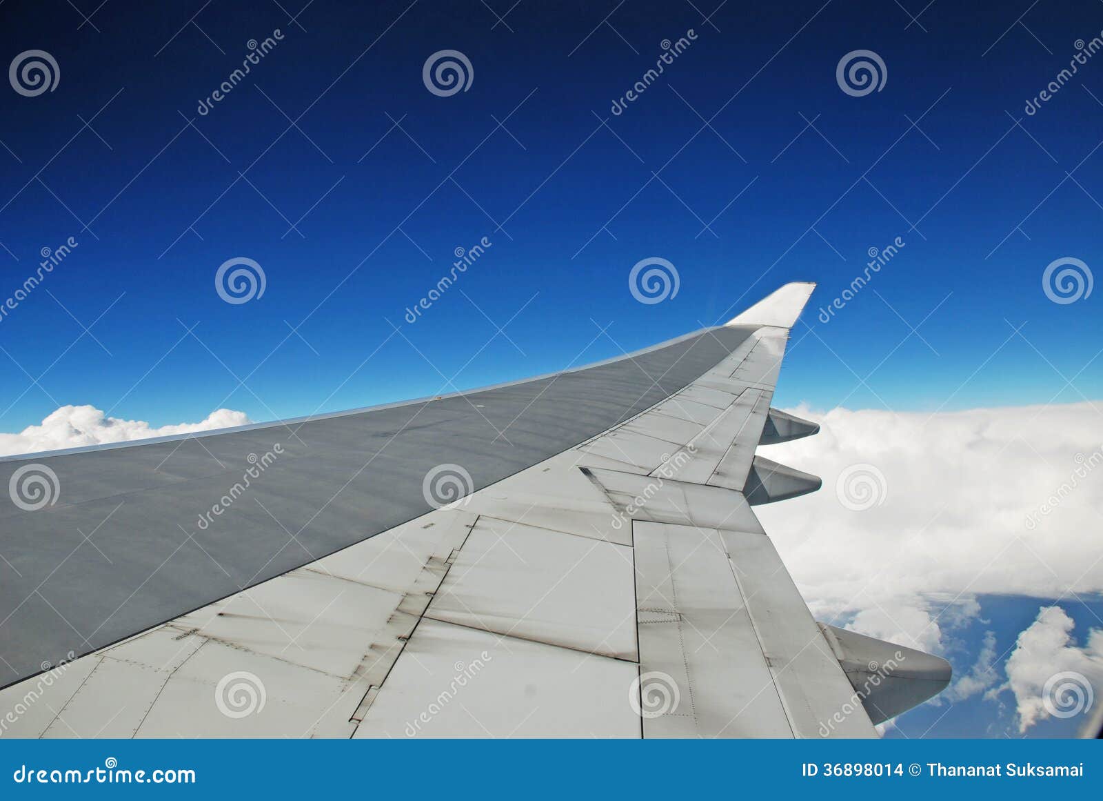 Plane wing stock photo. Image of vacation, cloudscape - 36898014