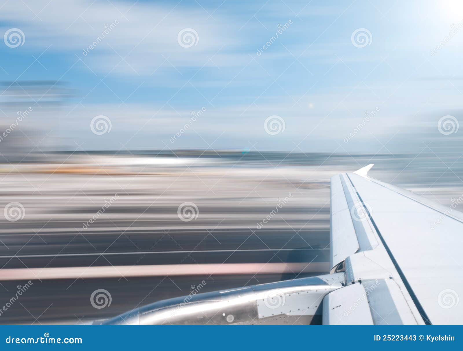 Plane Wing at Take Off or Landing. Stock Image - Image of earth ...