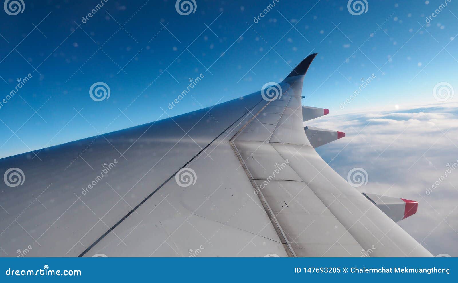 Plane Wings and Views Take Pictures in the Plane Stock Image - Image of ...