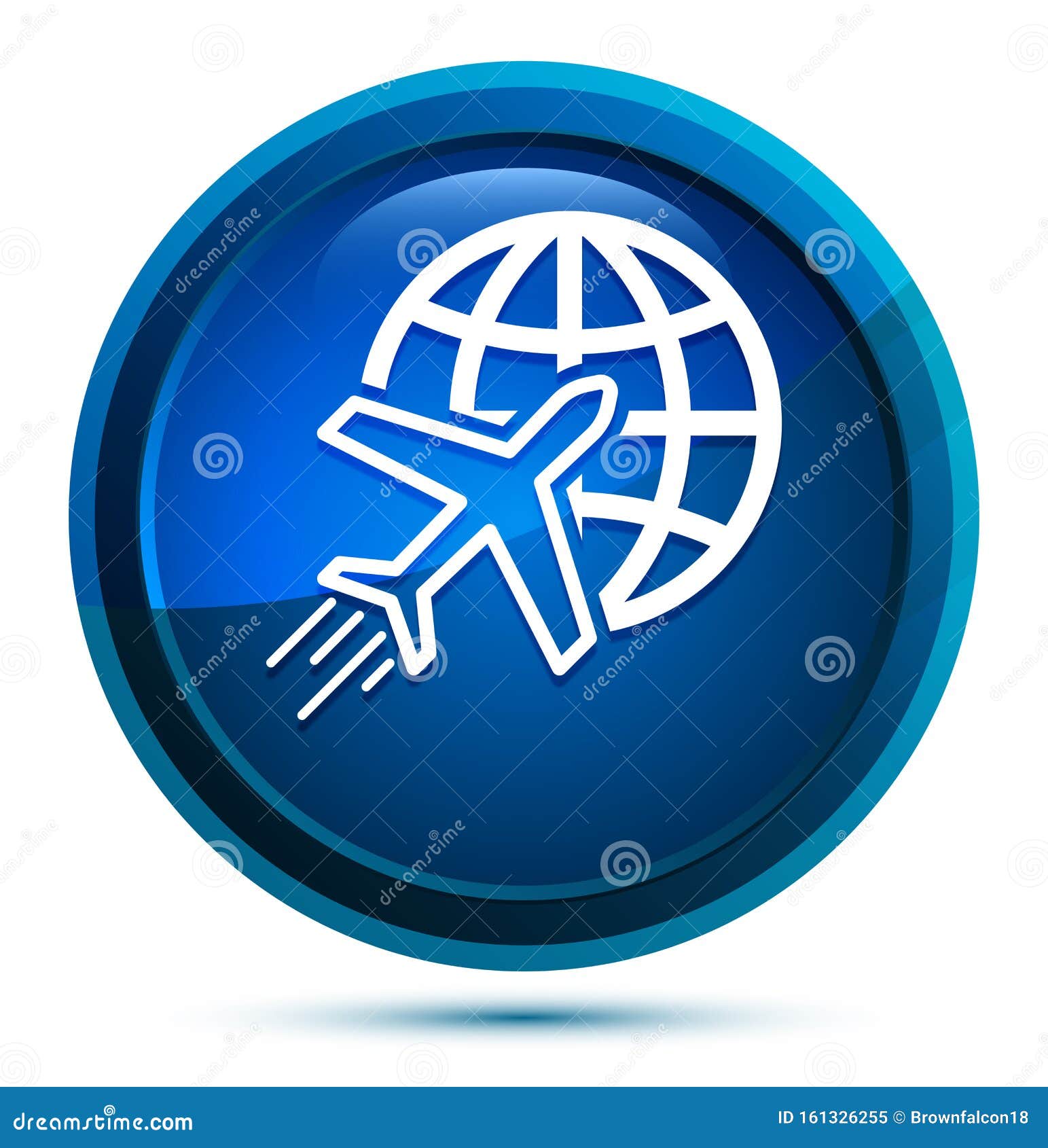 Plane And World Globe. Plane Flying Through The World Illustration In ...