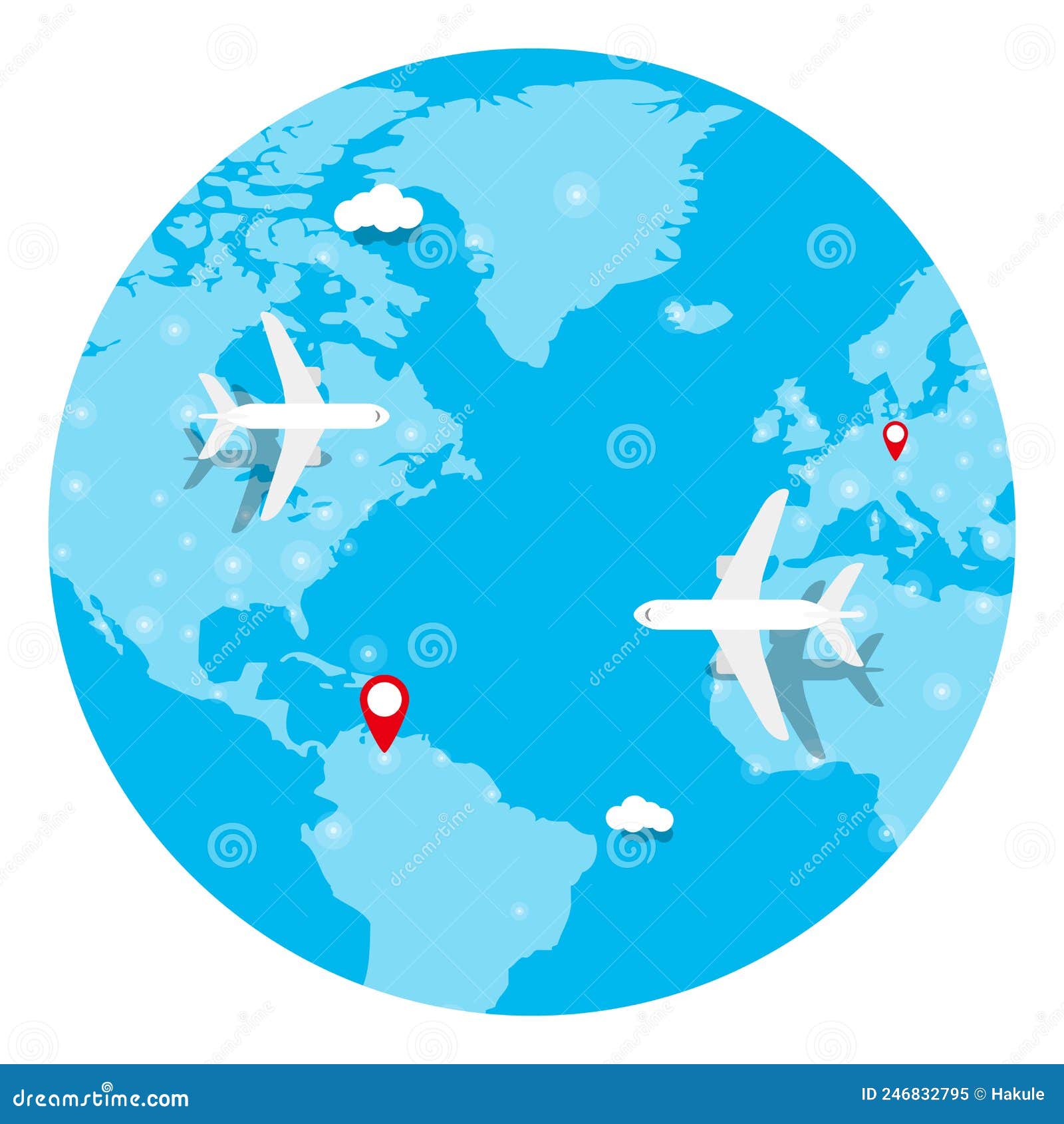 Plane, World Map and Airline, Vector Illustration Stock Vector ...