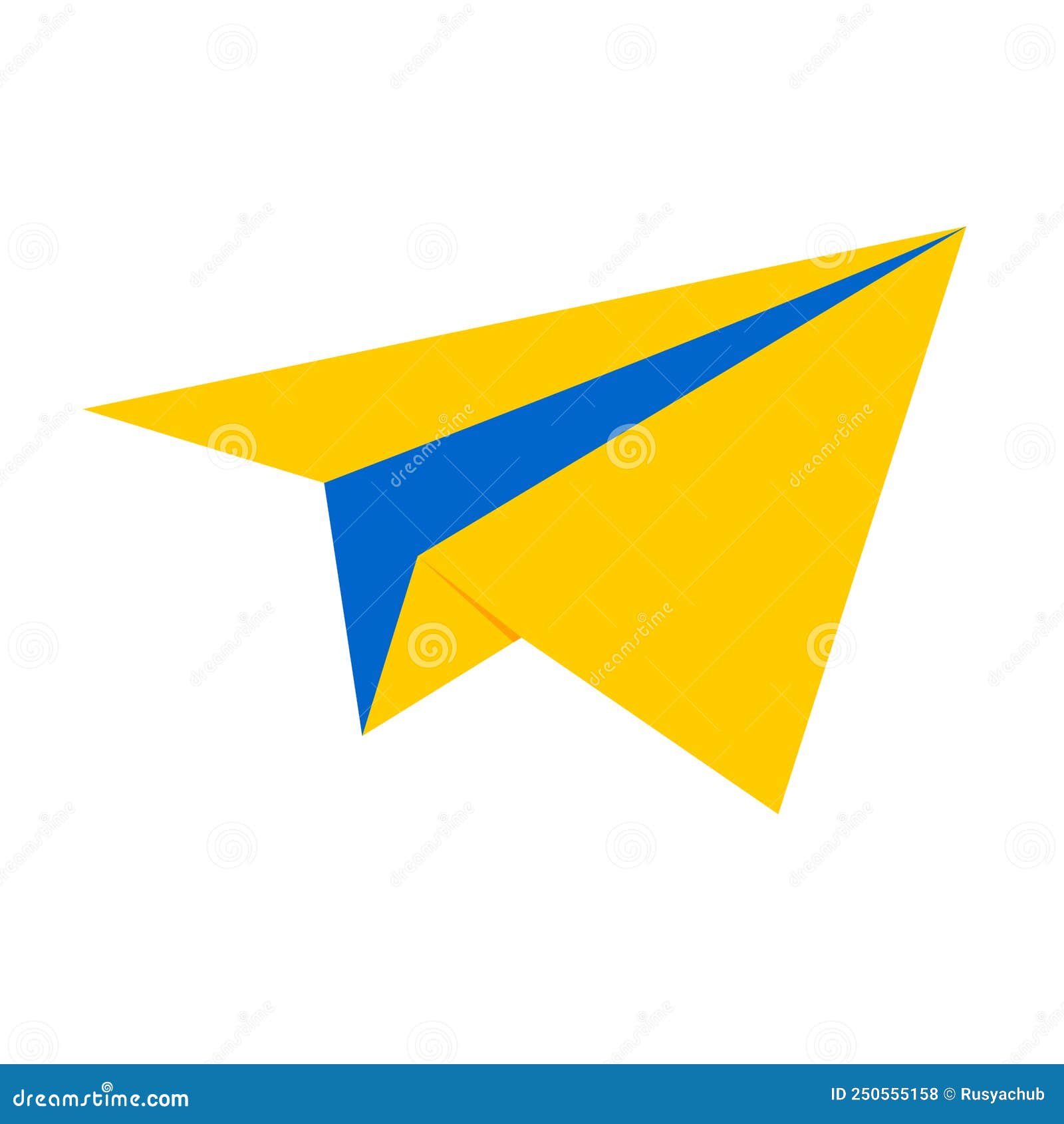 Yellow Airplane Icon On A White Background. A Telegram Or A Paper ...
