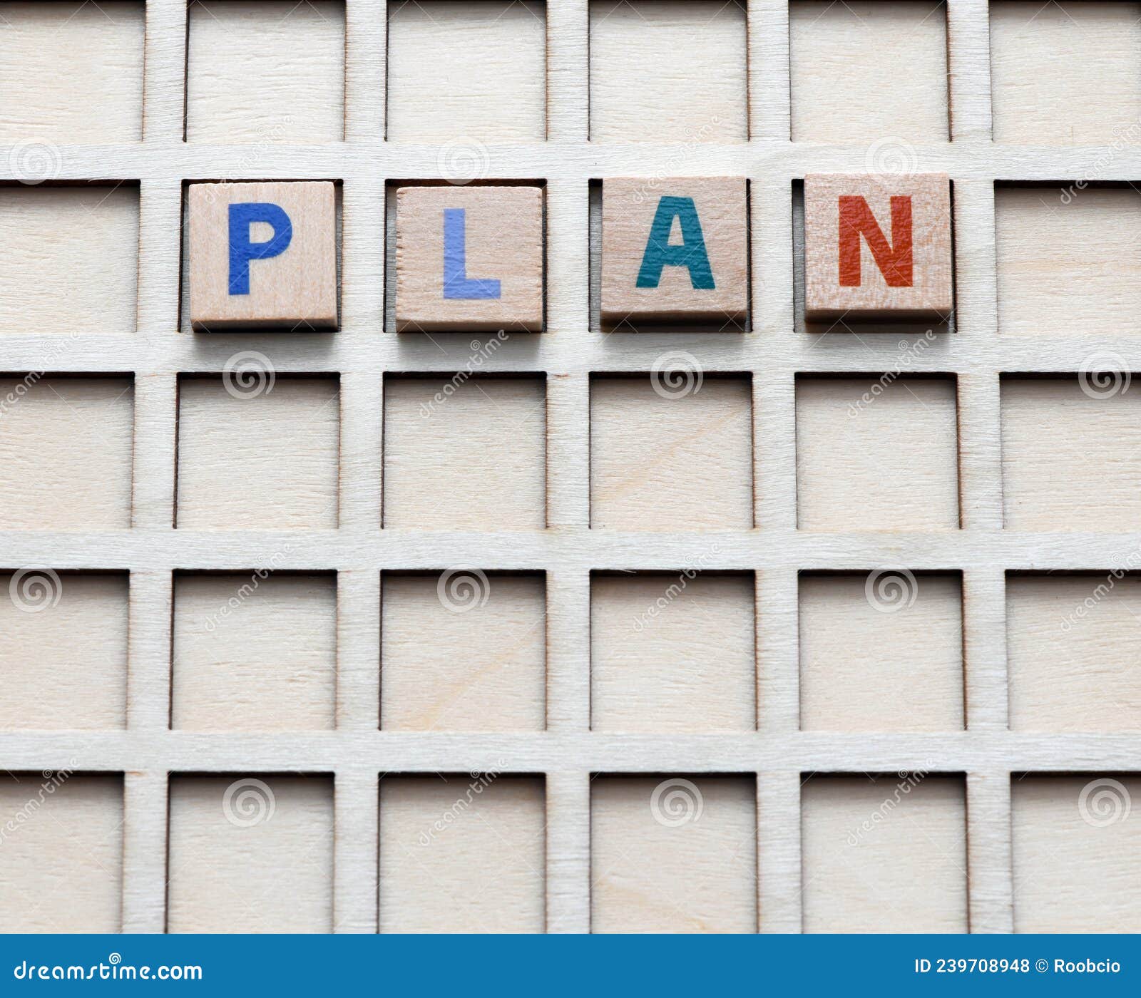 Planear La Palabra Con Letras De Madera Foto de archivo - Imagen de ...