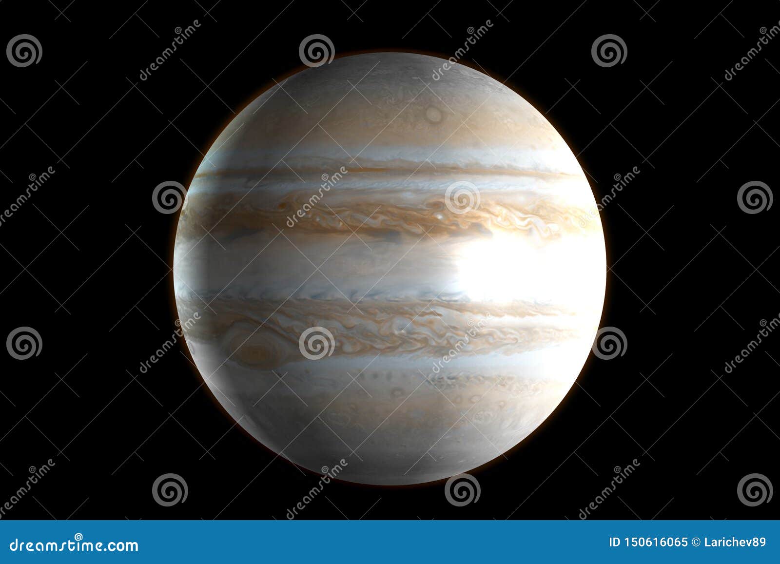 Planeet Jupiter in De Kosmische Ruimte Het 3d Teruggeven Stock ...