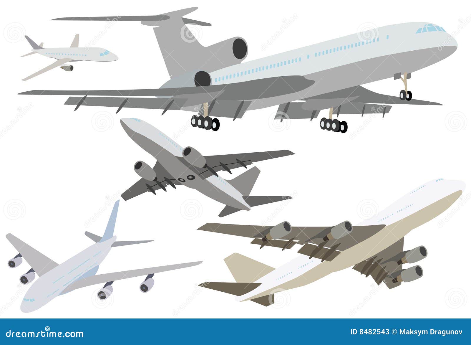 Boeing 707 Silhouettes Cartoon Vector | CartoonDealer.com #8951915