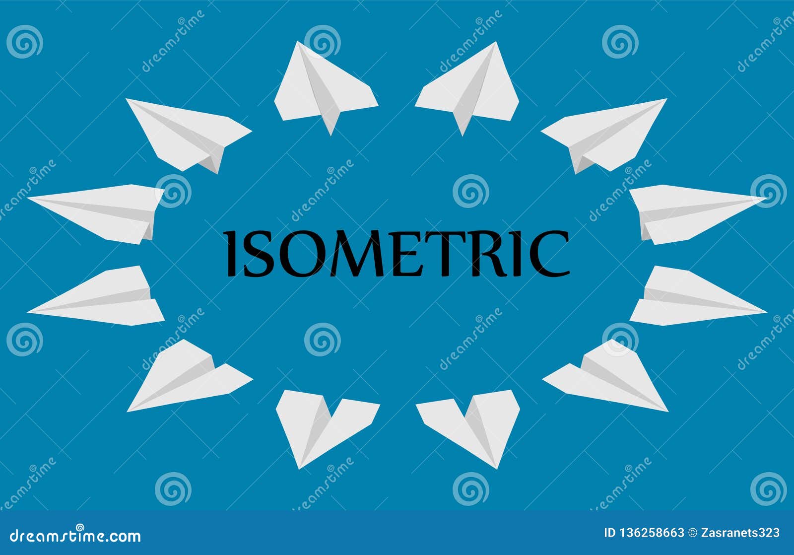 Paper Planes in Different Angles, Isometric. Stock Vector ...