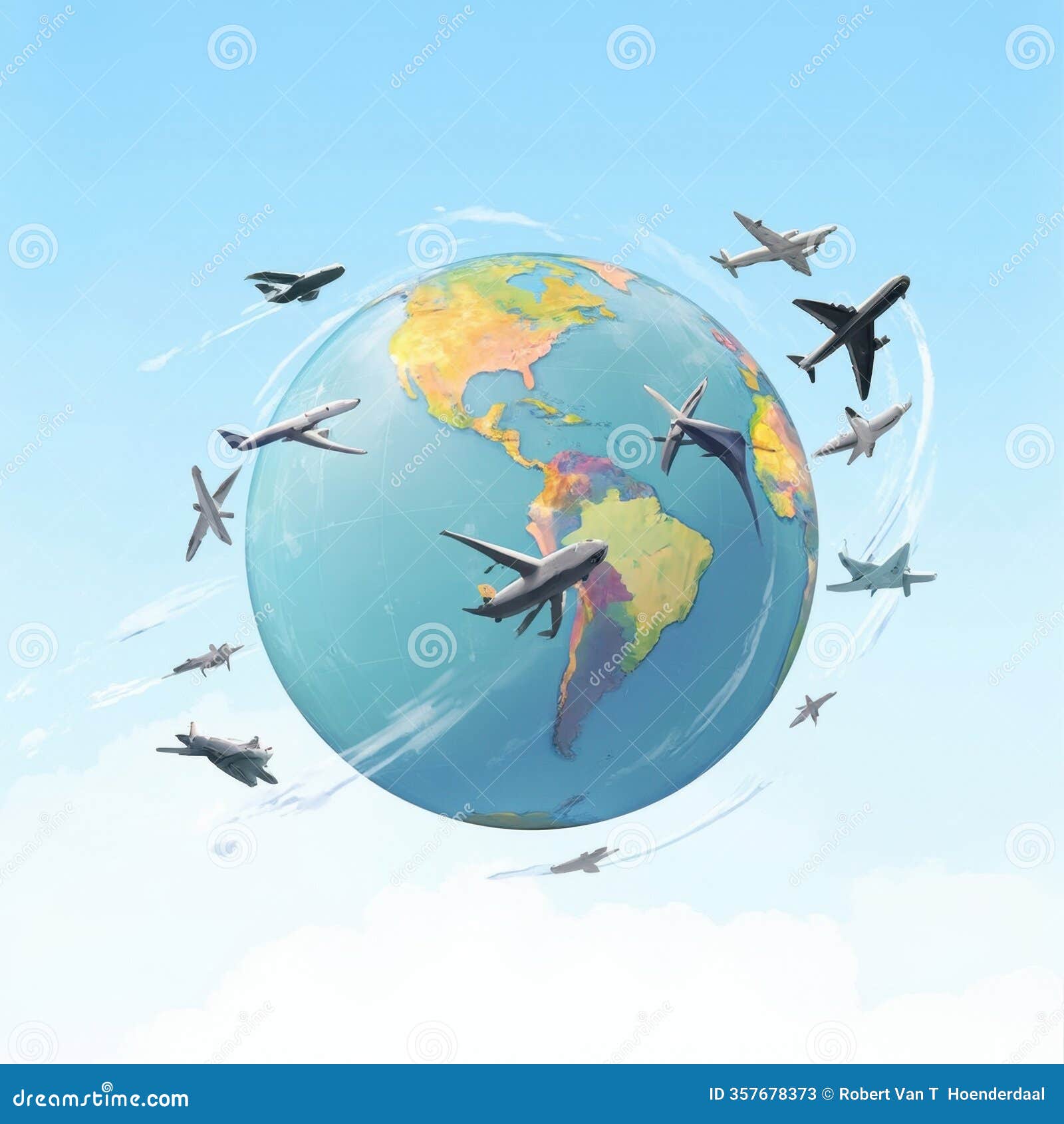 Planes Flying Around the World at 28-1-2025 Stock Illustration ...