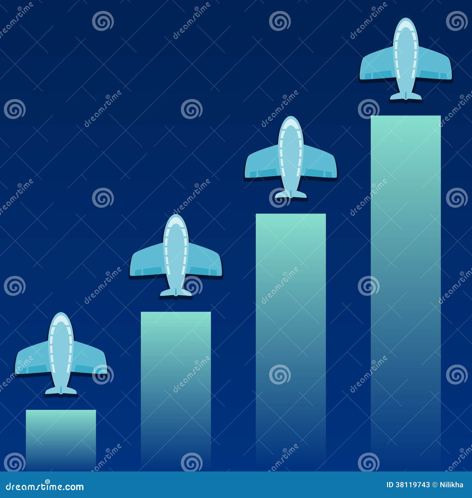 Planes and a graph stock illustration. Illustration of graphic - 38119743