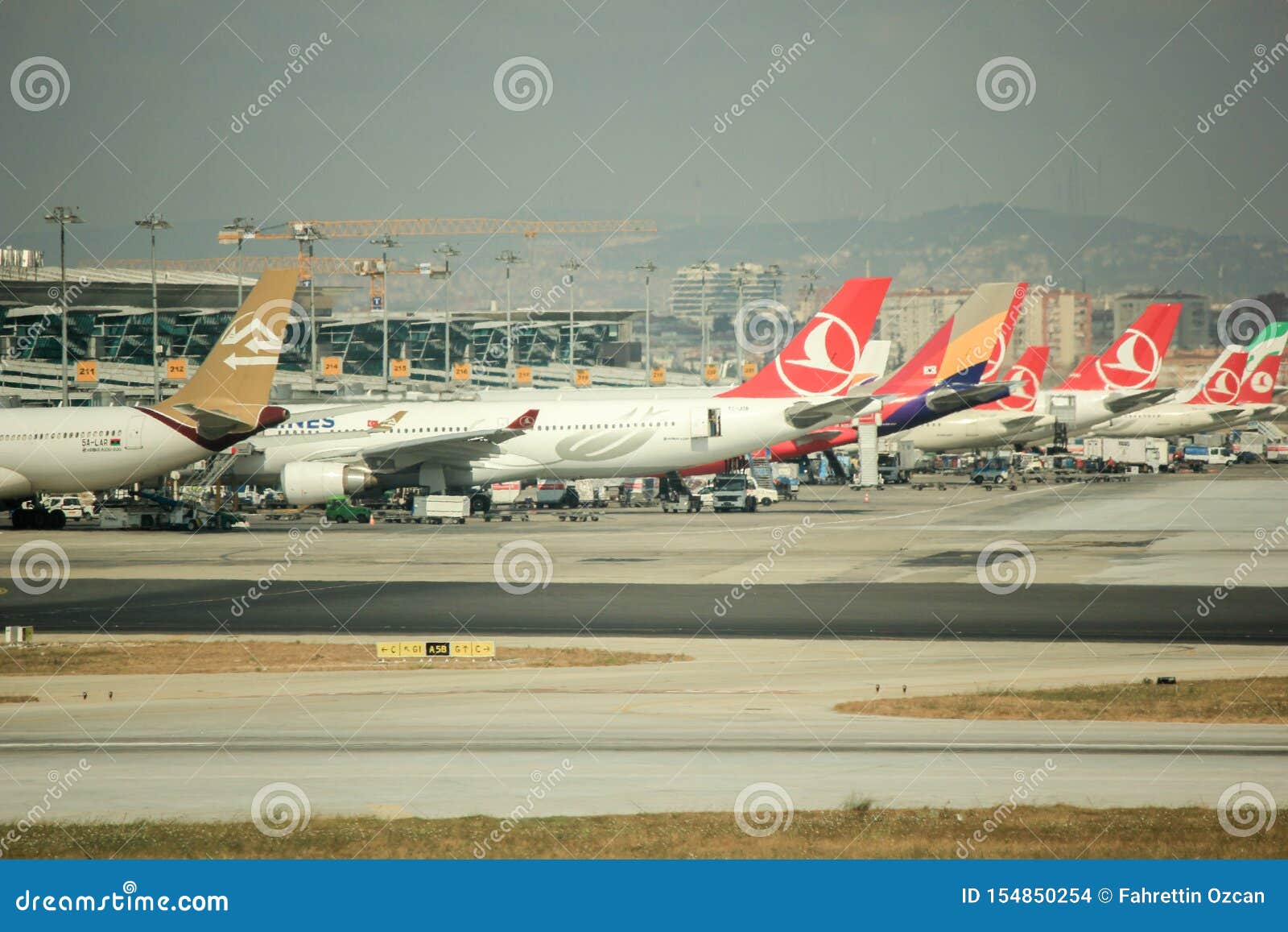 Planes Preparing for Take Off at Ataturk Airport Editorial Stock Image ...