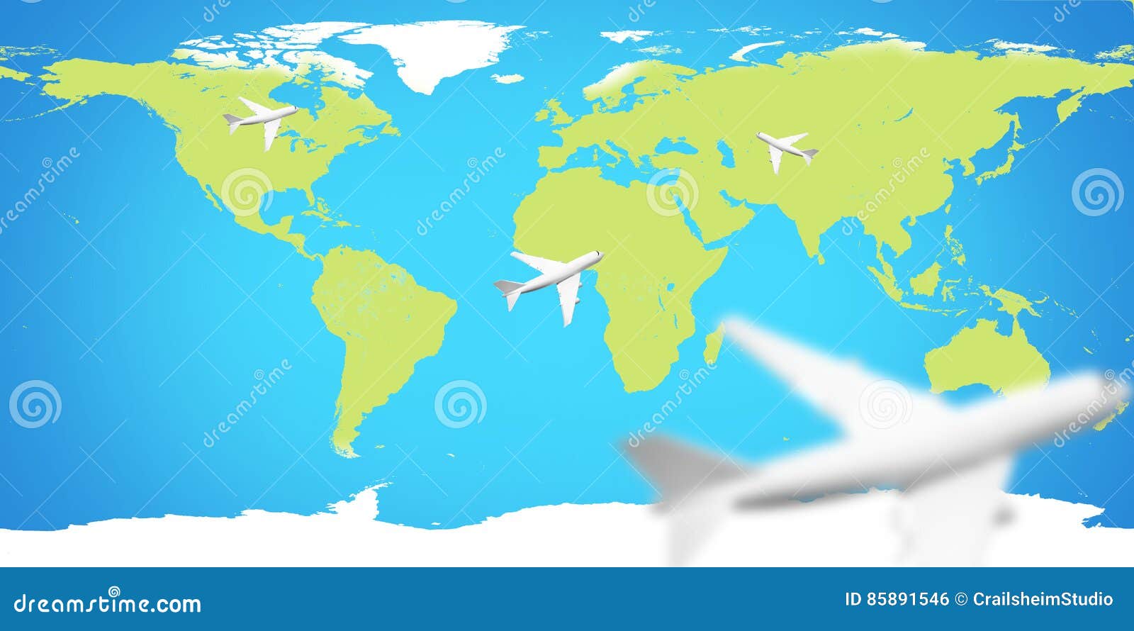 Planes World Map. Elements of this Image Furnished by NASA Stock ...