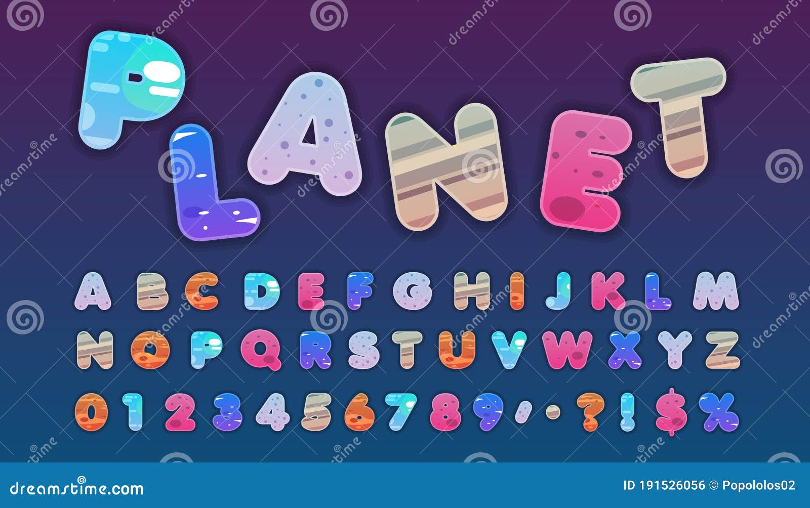 Ci-Fi Universe Planet Font Alphabet Vector Set. Eps10. Stock Vector ...