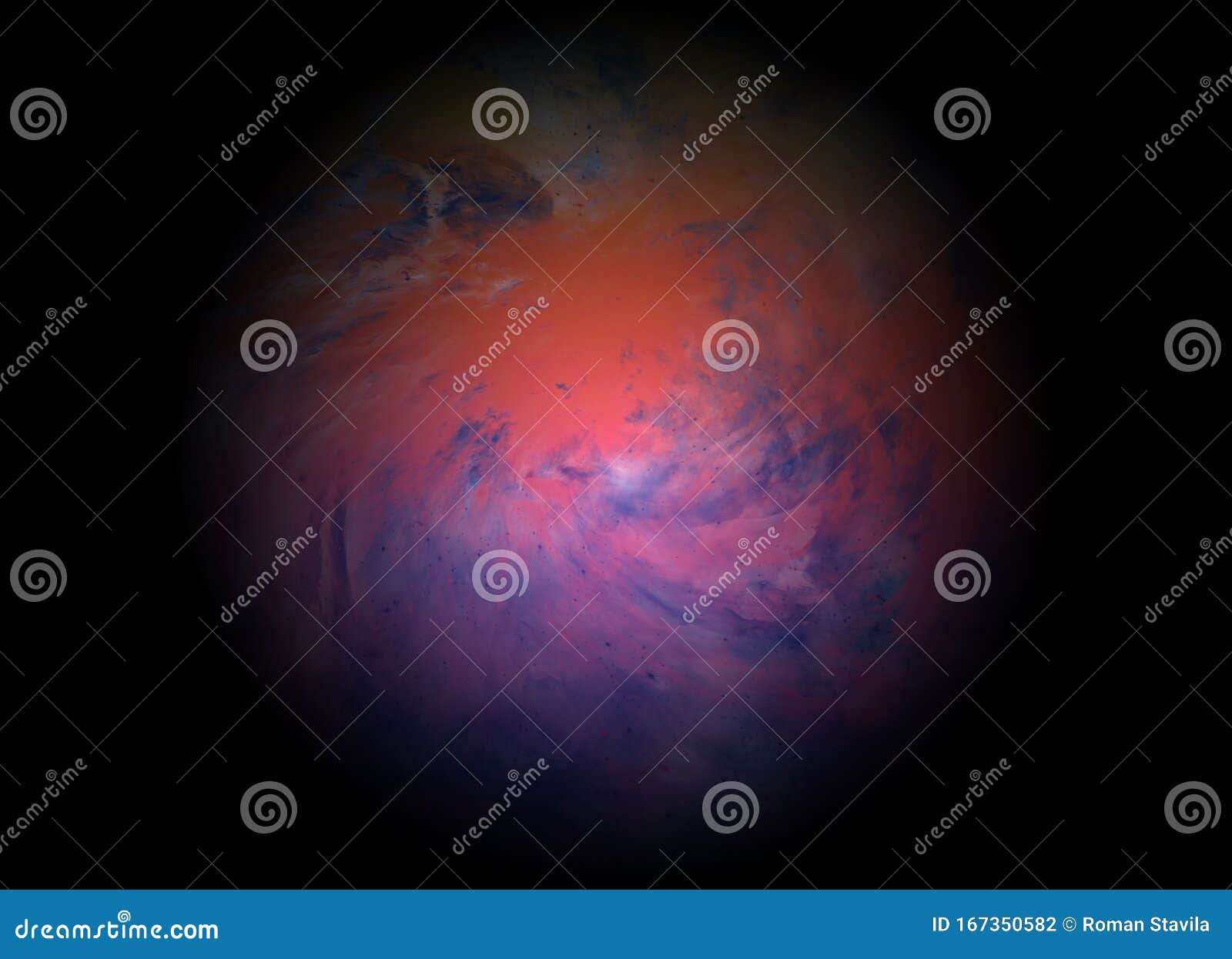 Planet on a Black Background. Stock Illustration - Illustration of glow ...