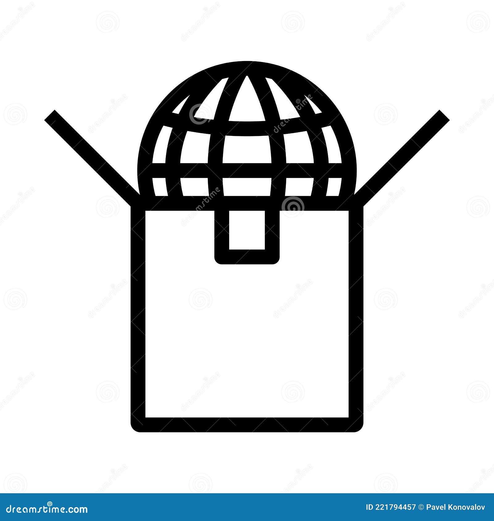 Planet in Box stock vector. Illustration of logistic - 221794457