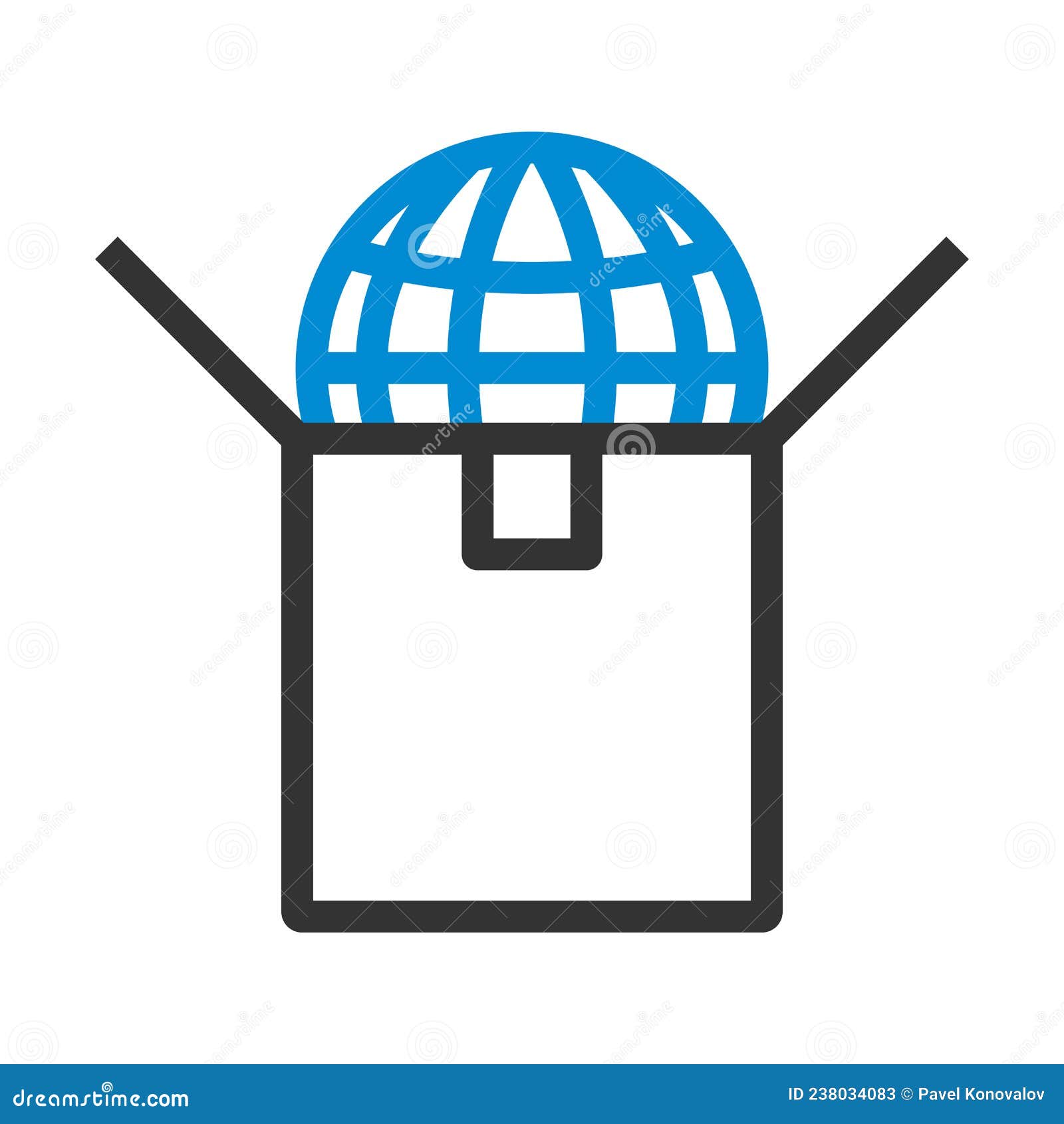 Planet in Box stock vector. Illustration of container - 238034083