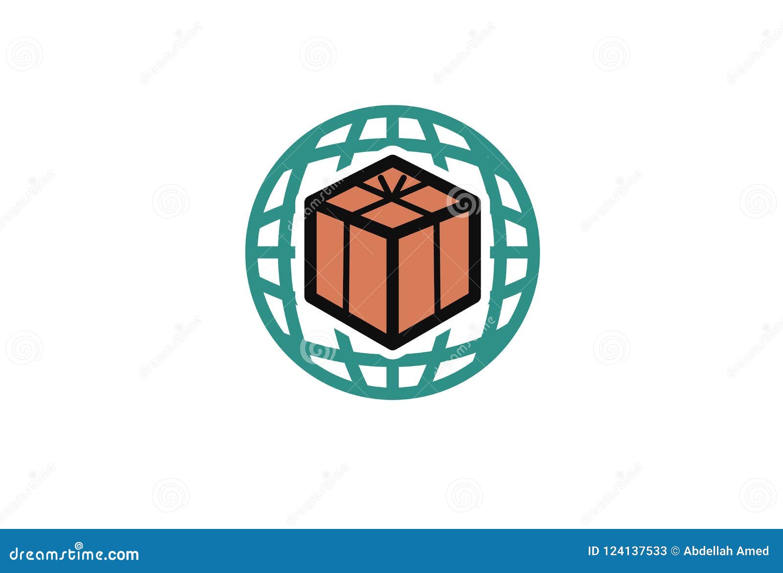 Planet Box Symbol Logo Design Illustration Stock Vector - Illustration ...