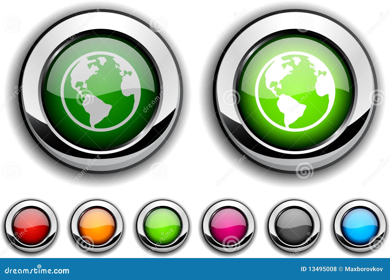Planet button. stock vector. Illustration of shiny, buttons - 13495008