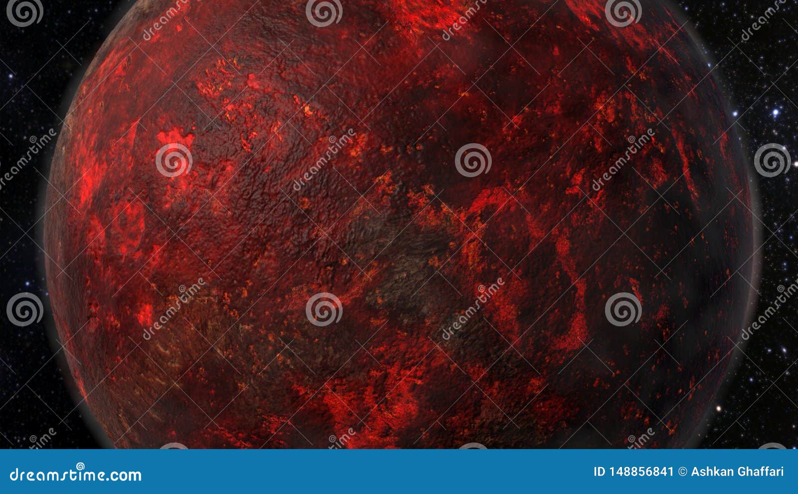 Lava Planet - Planet 55 Cancri E 3D Rendering Stock Illustration ...