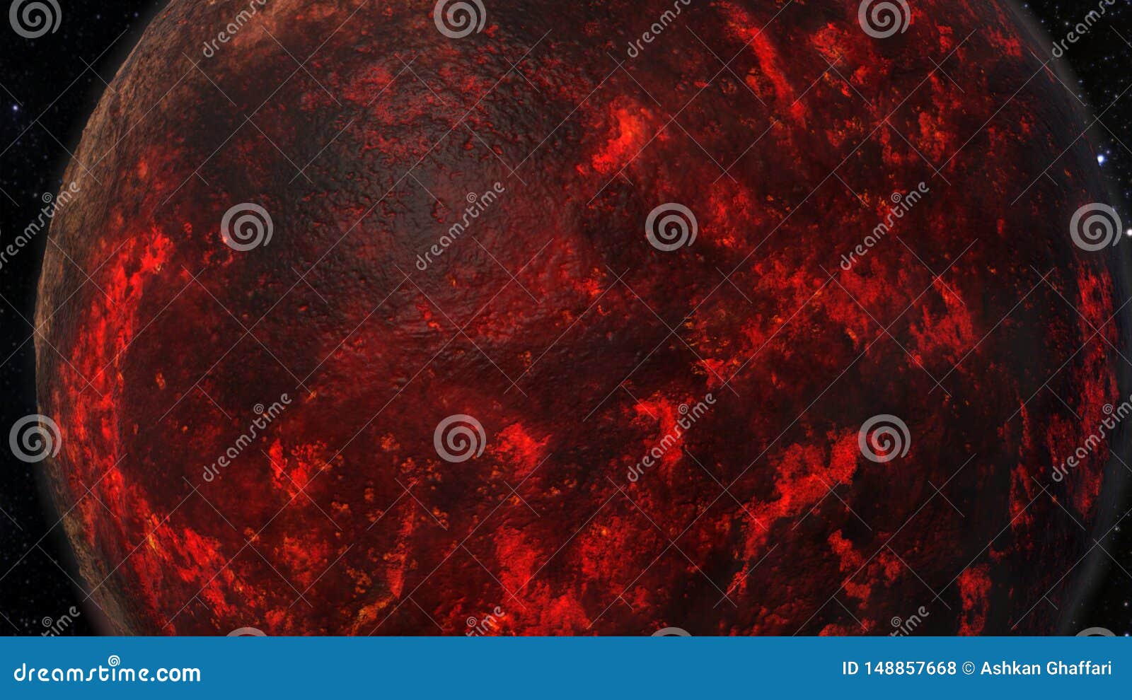 Lava Planet - Planet 55 Cancri E 3D Rendering Stock Illustration ...