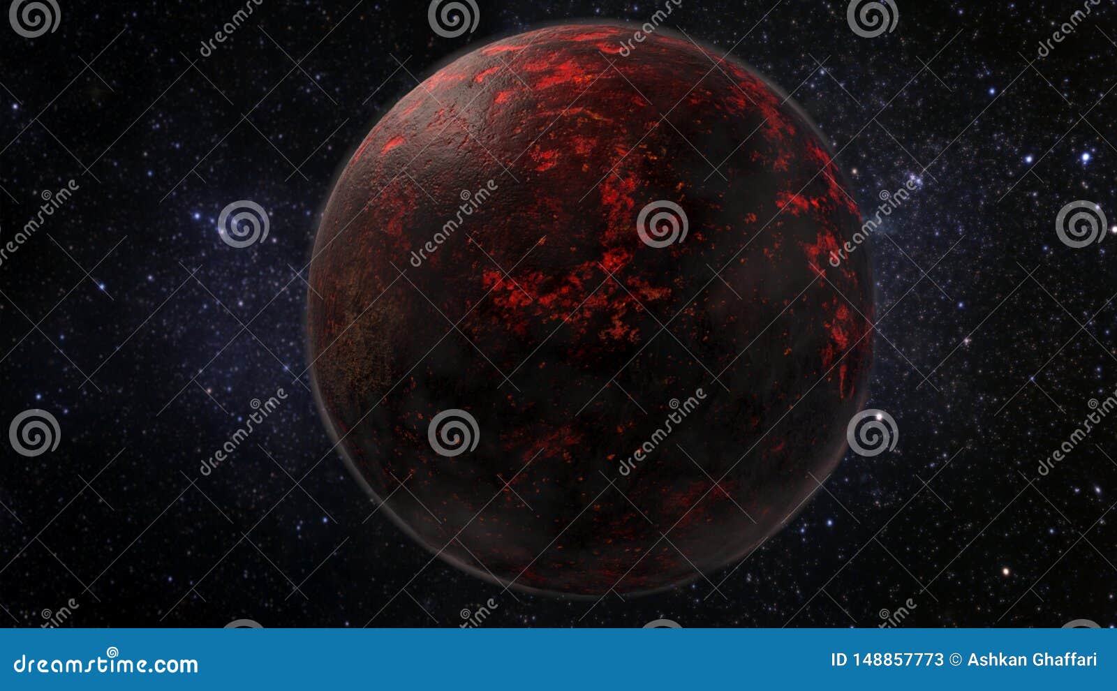 Lava Planet - Planet 55 Cancri E 3D Rendering Stock Illustration ...