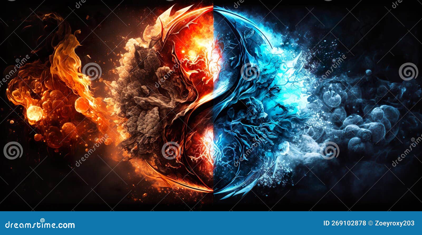 Clash Of Ice And Fire. Abstract Background Royalty-Free Stock Image ...