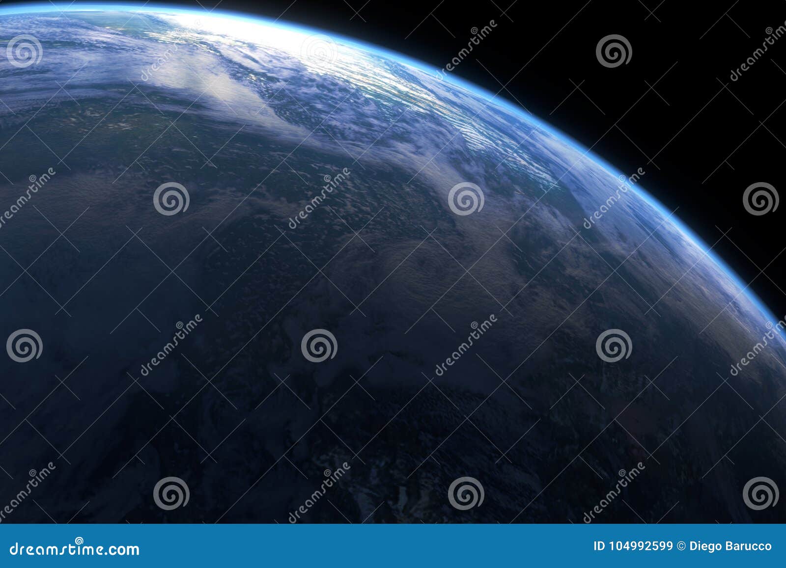 Planet Closeup in Beautiful Vision Stock Illustration - Illustration of ...