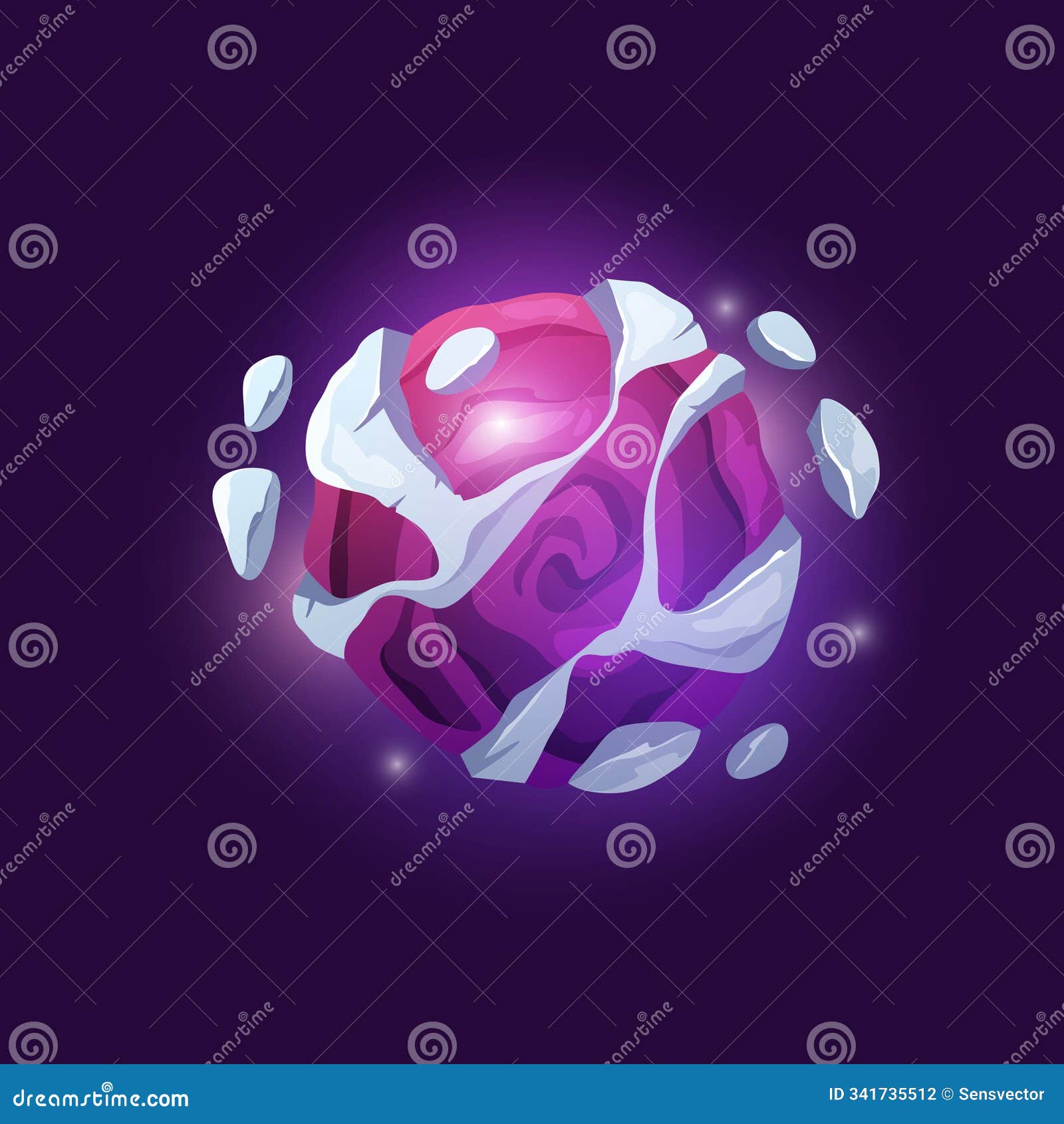 Electric Energy Ball or Planet with Clouds Stock Illustration ...