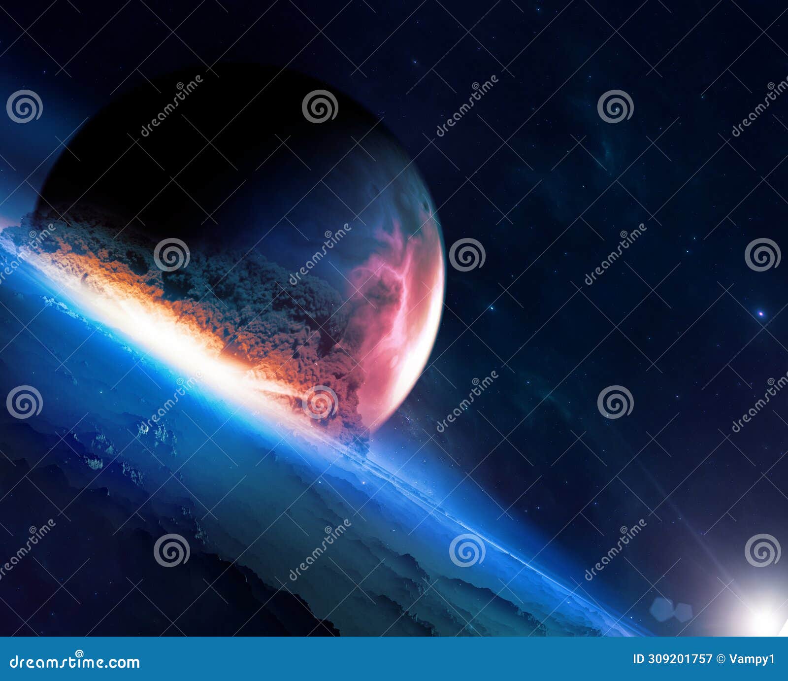 Planet, Collision between Planets, Explosion, Destruction, Space ...