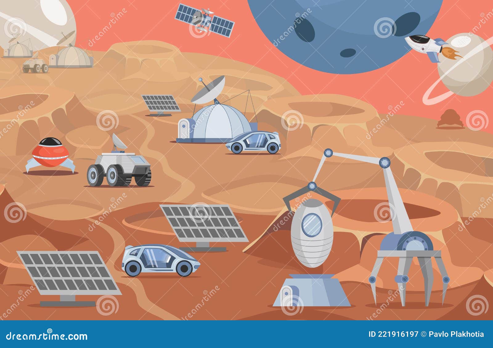 Illustration Mars Colonization First Astronaut | CartoonDealer.com ...
