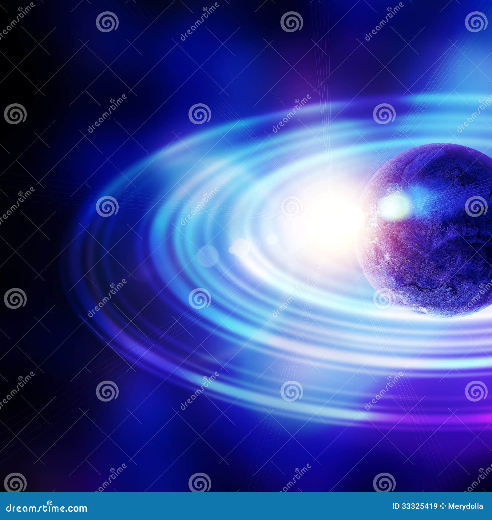Planet with Concentric Rings Stock Illustration - Illustration of outer ...