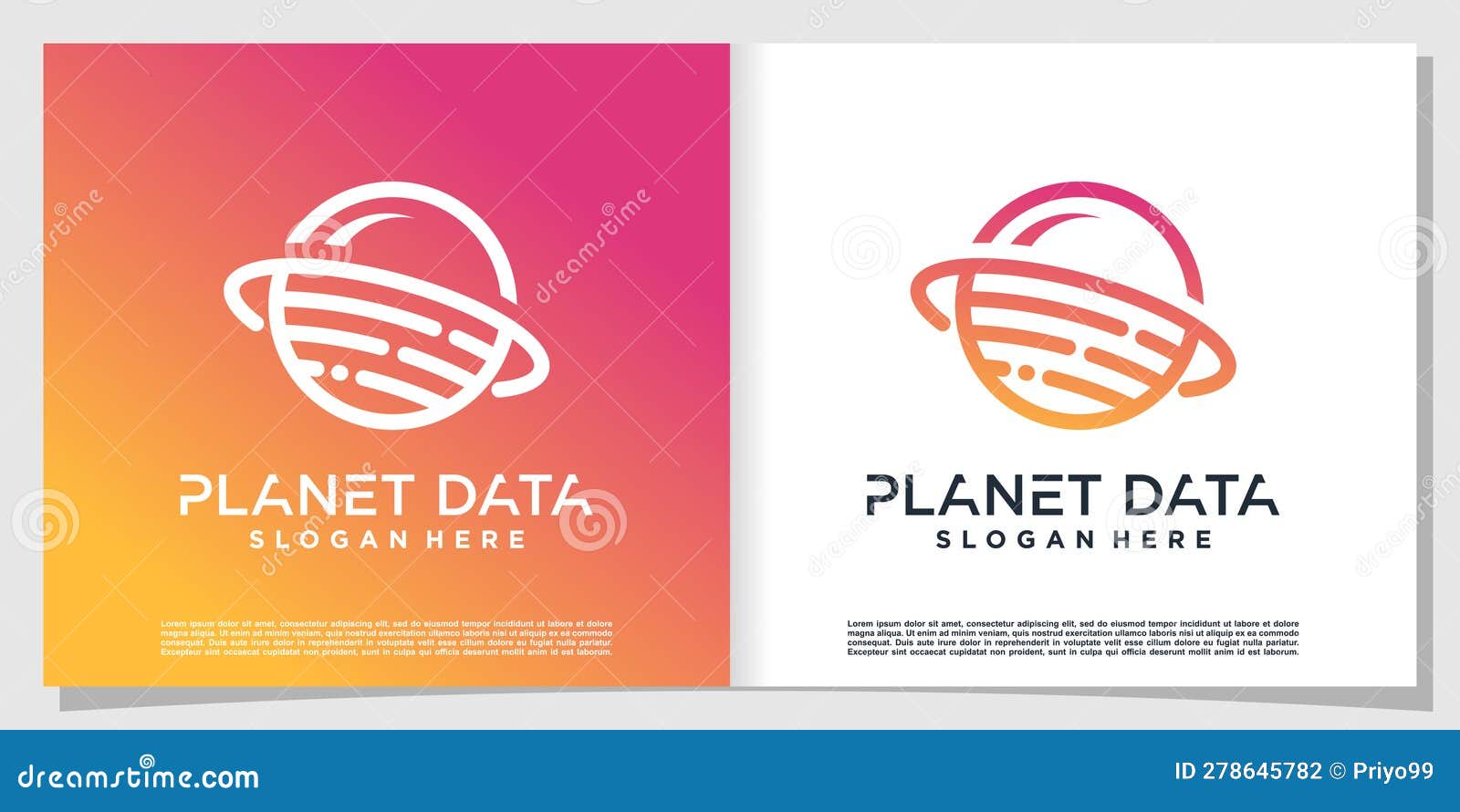 Planet Data Logo with Modern Concept Premium Vector Stock Vector ...