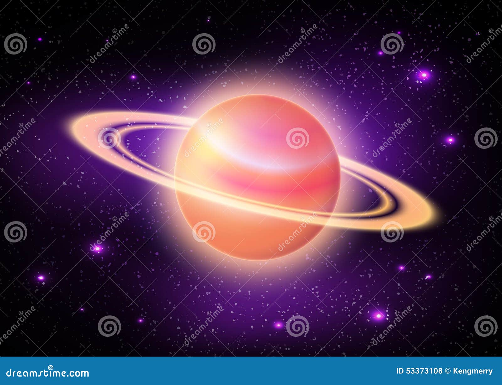 Planet in deep space stock vector. Illustration of star - 53373108
