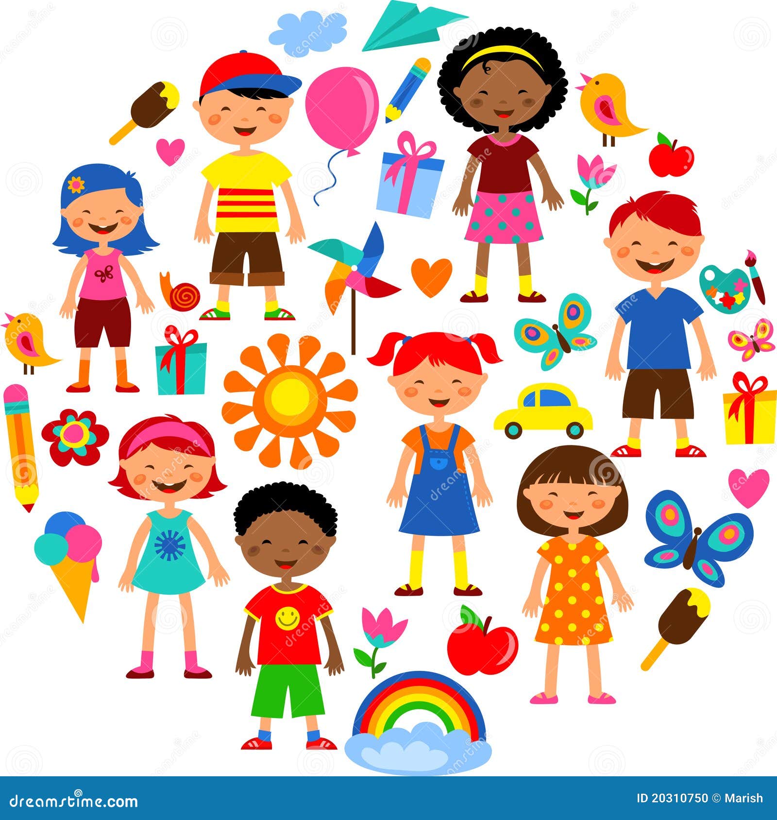 Planet Der Kinder, Bunte Abbildung Vektor Abbildung - Illustration von ...