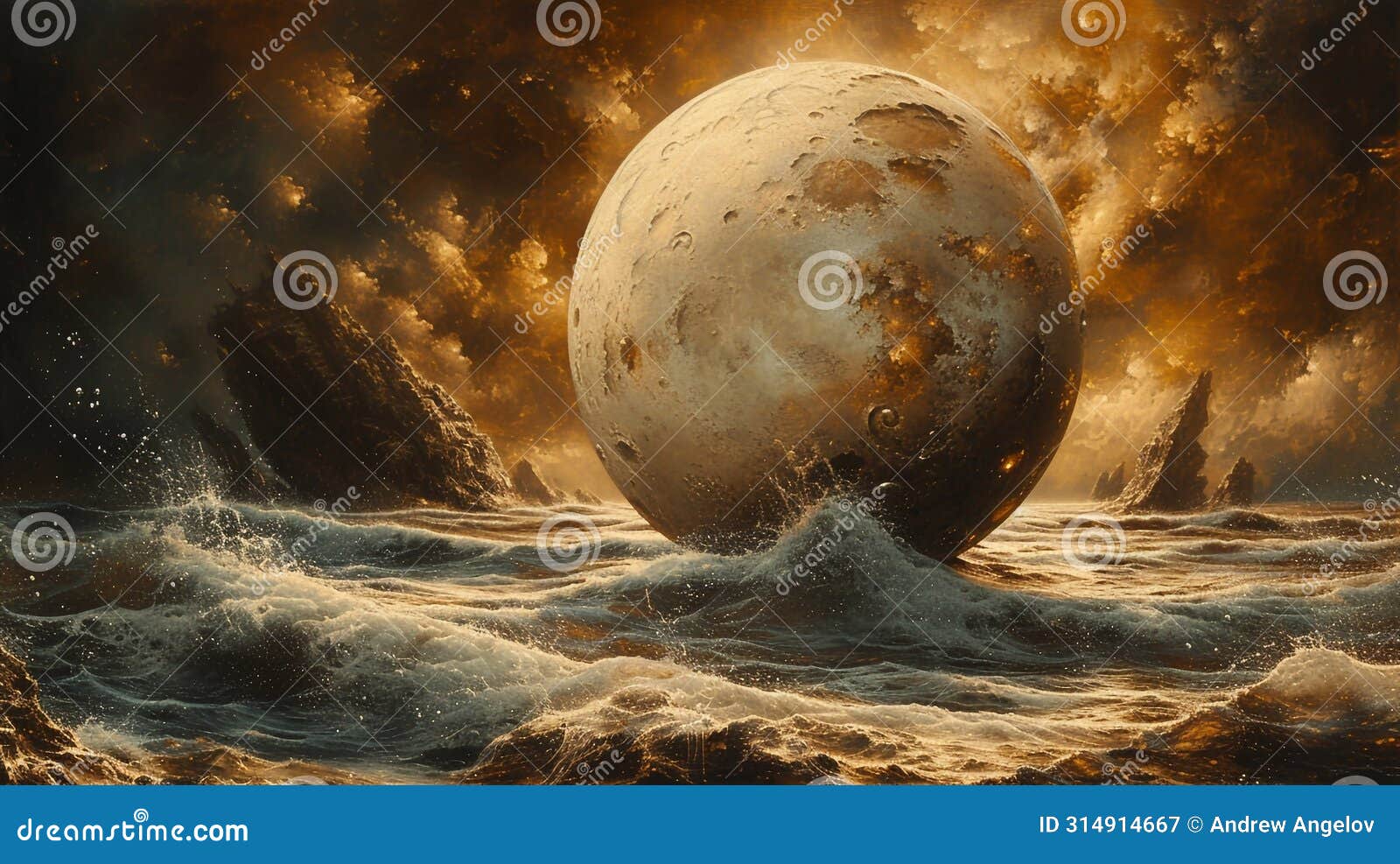 Planet Destruction Painting Illustration Art Background Image Stock ...