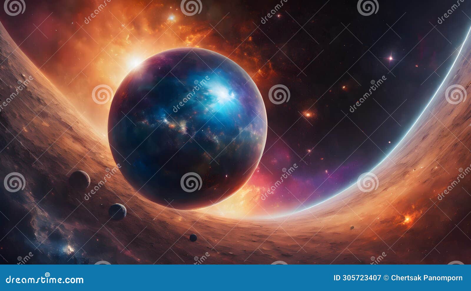 Planet in Distorted Dimensions, Generative Ai Illustrator Stock ...