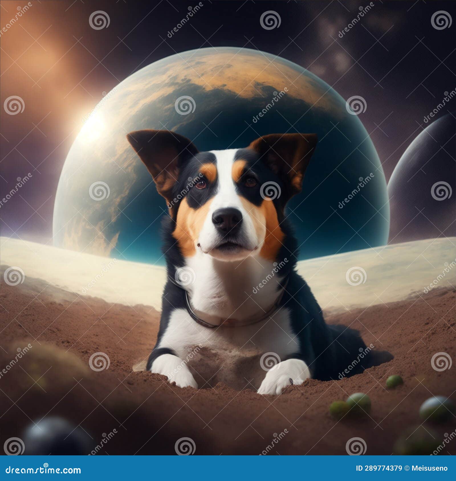 Planet dog illustration stock illustration. Illustration of cosmos ...