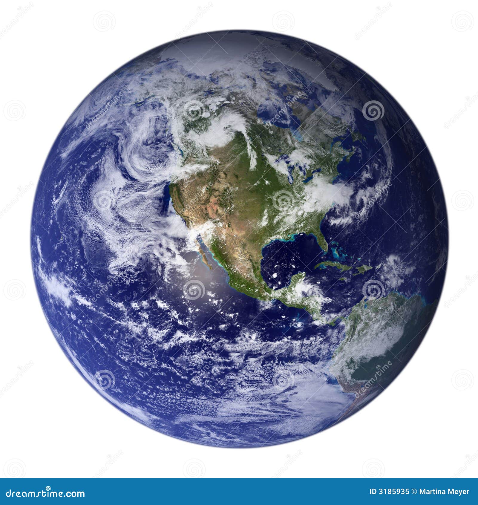 Planet Earth Globe View From Space Showing Realistic Earth Surface And ...