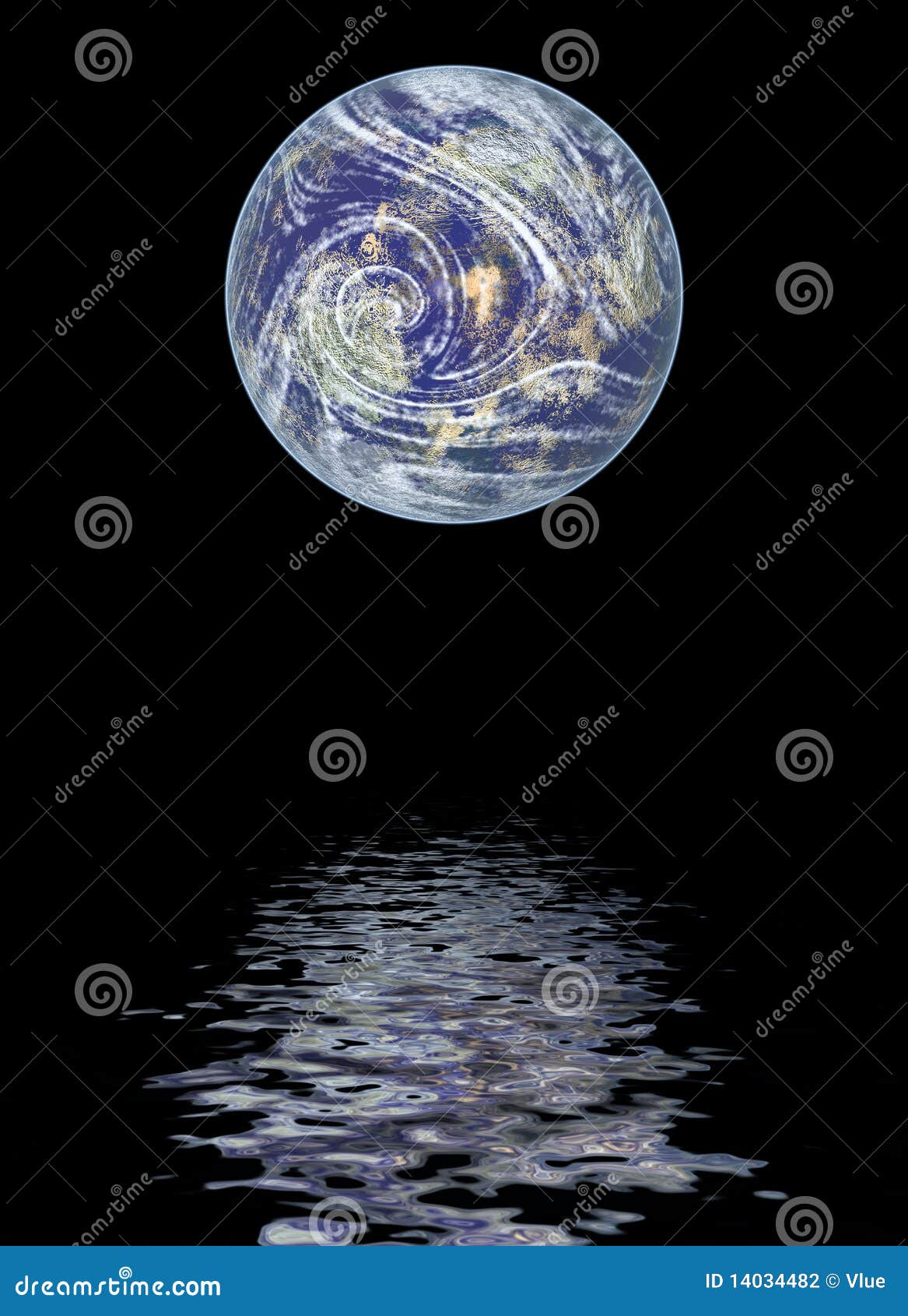 Planet Earth Above Water stock illustration. Illustration of black ...