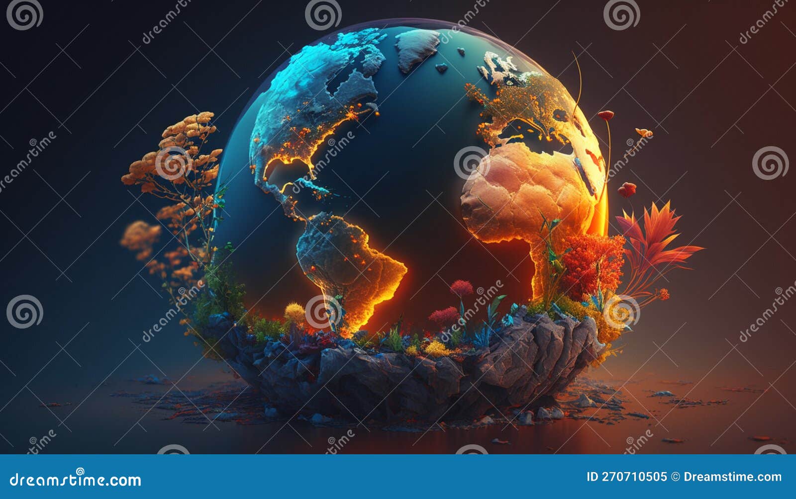 Planet Earth Abstract Art, Surrealism, Concept Art, AI Generated Stock ...