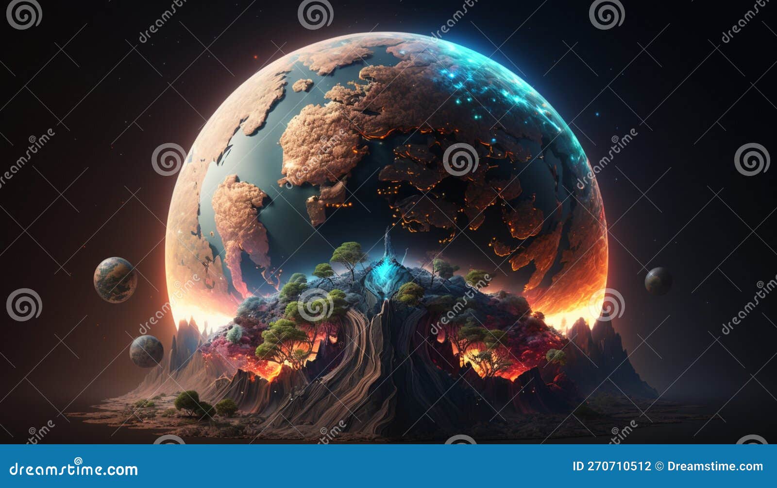 Planet Earth Abstract Art, Surrealism, Concept Art, AI Generated Stock ...