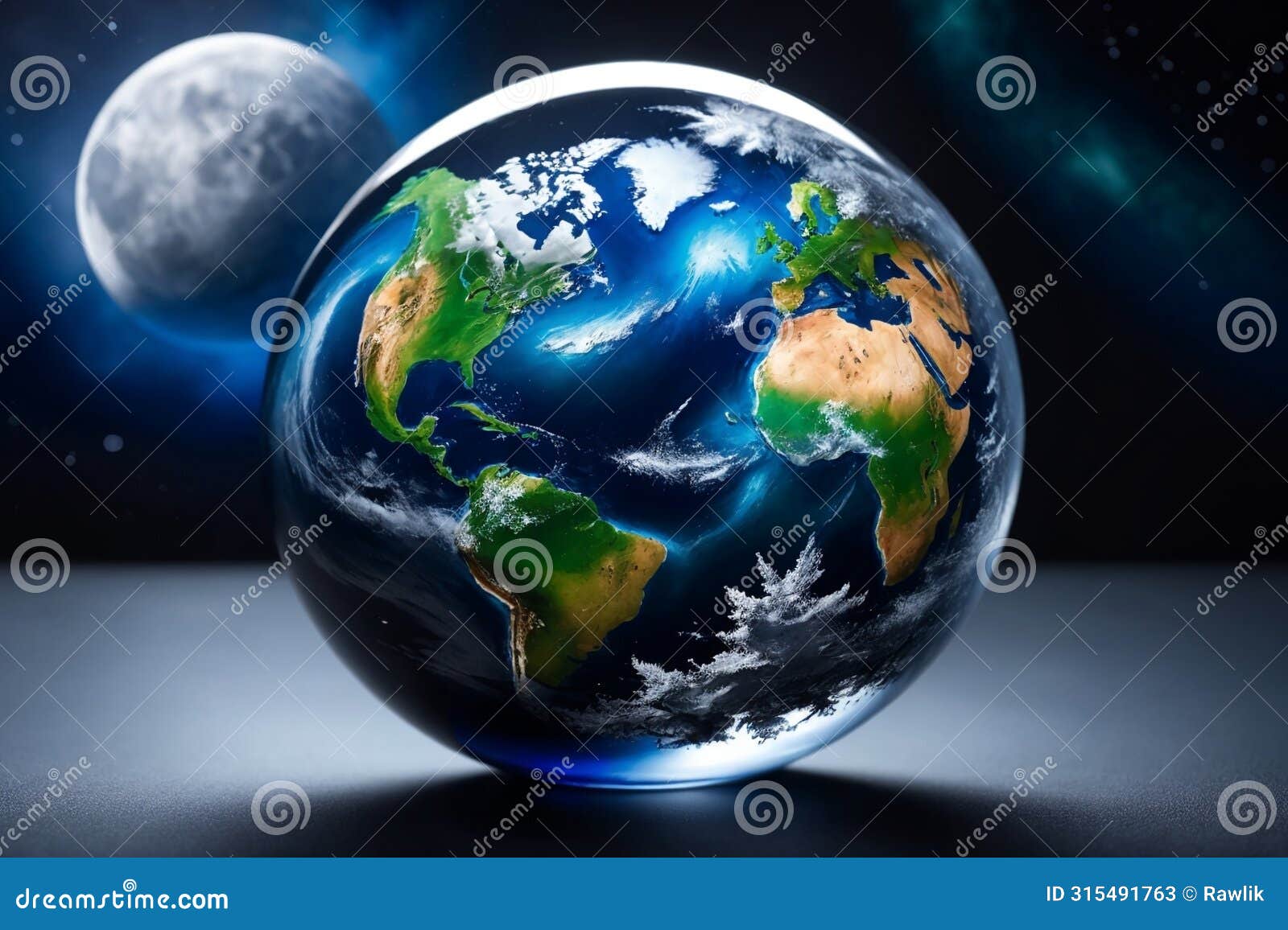 Planet Earth On Abstract Blue Background Royalty-Free Stock Photo ...