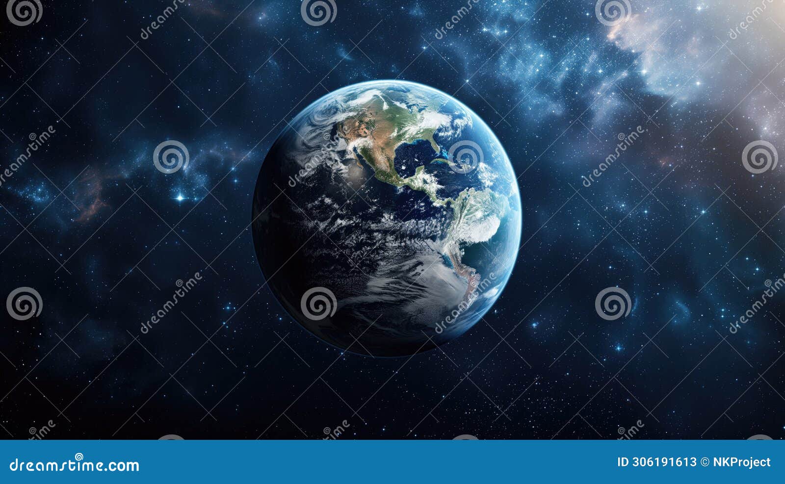 The Planet Earth Alone in the Middle of the Dark Universe with a Starry ...