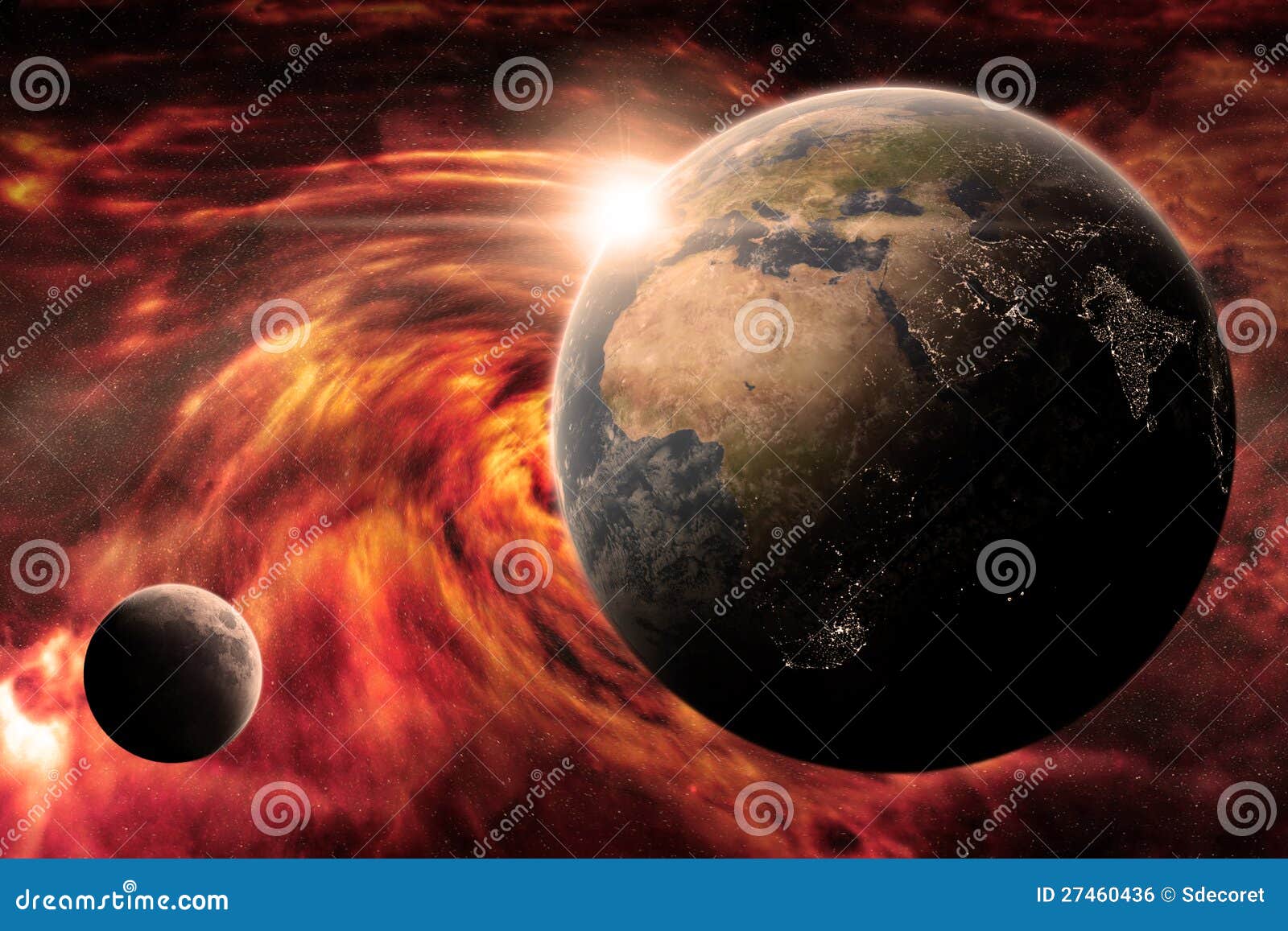 Planet Earth Apocalypse stock illustration. Illustration of fantasy ...