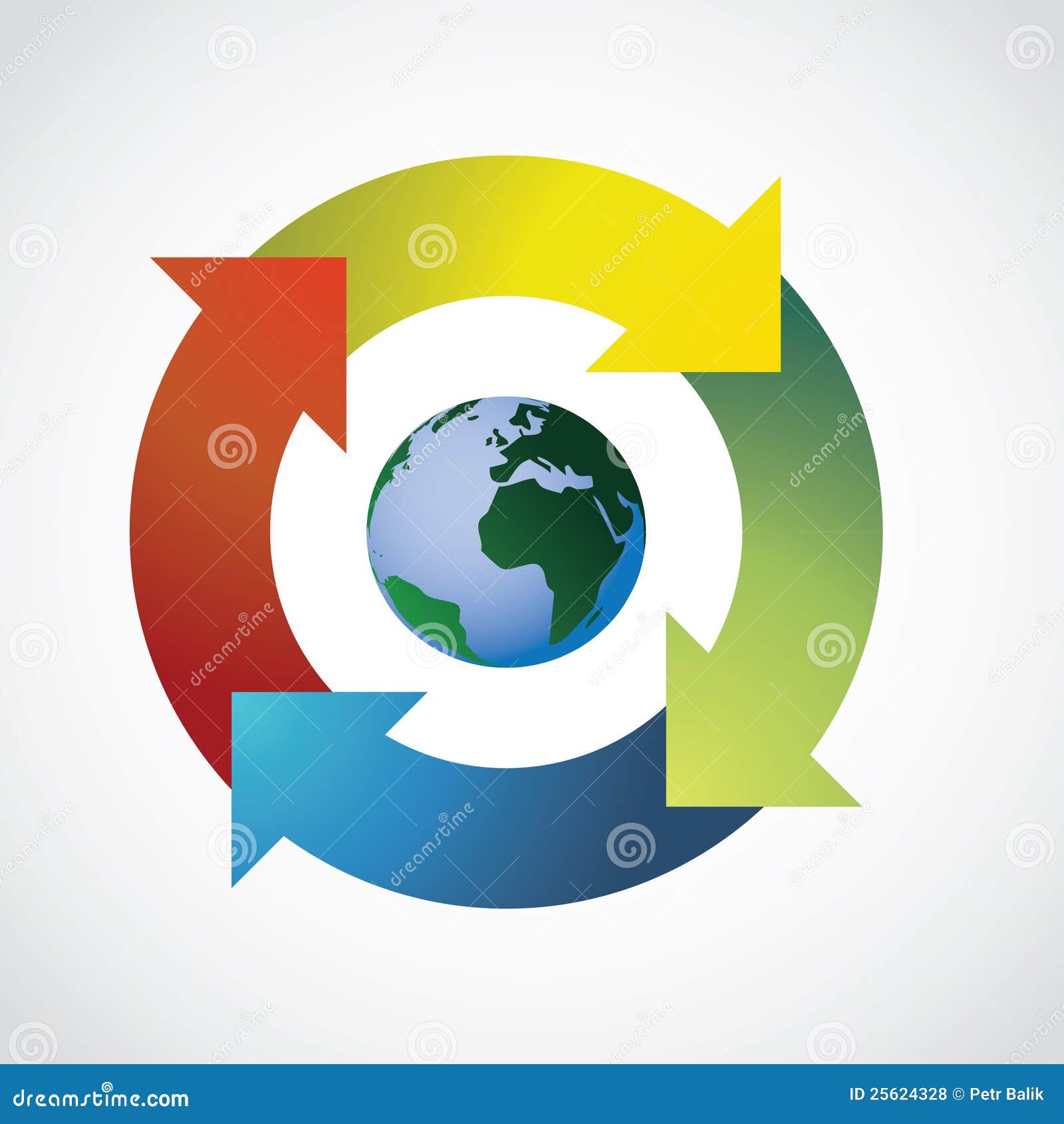 Planet Earth in Arrow Circle Stock Illustration - Illustration of ...