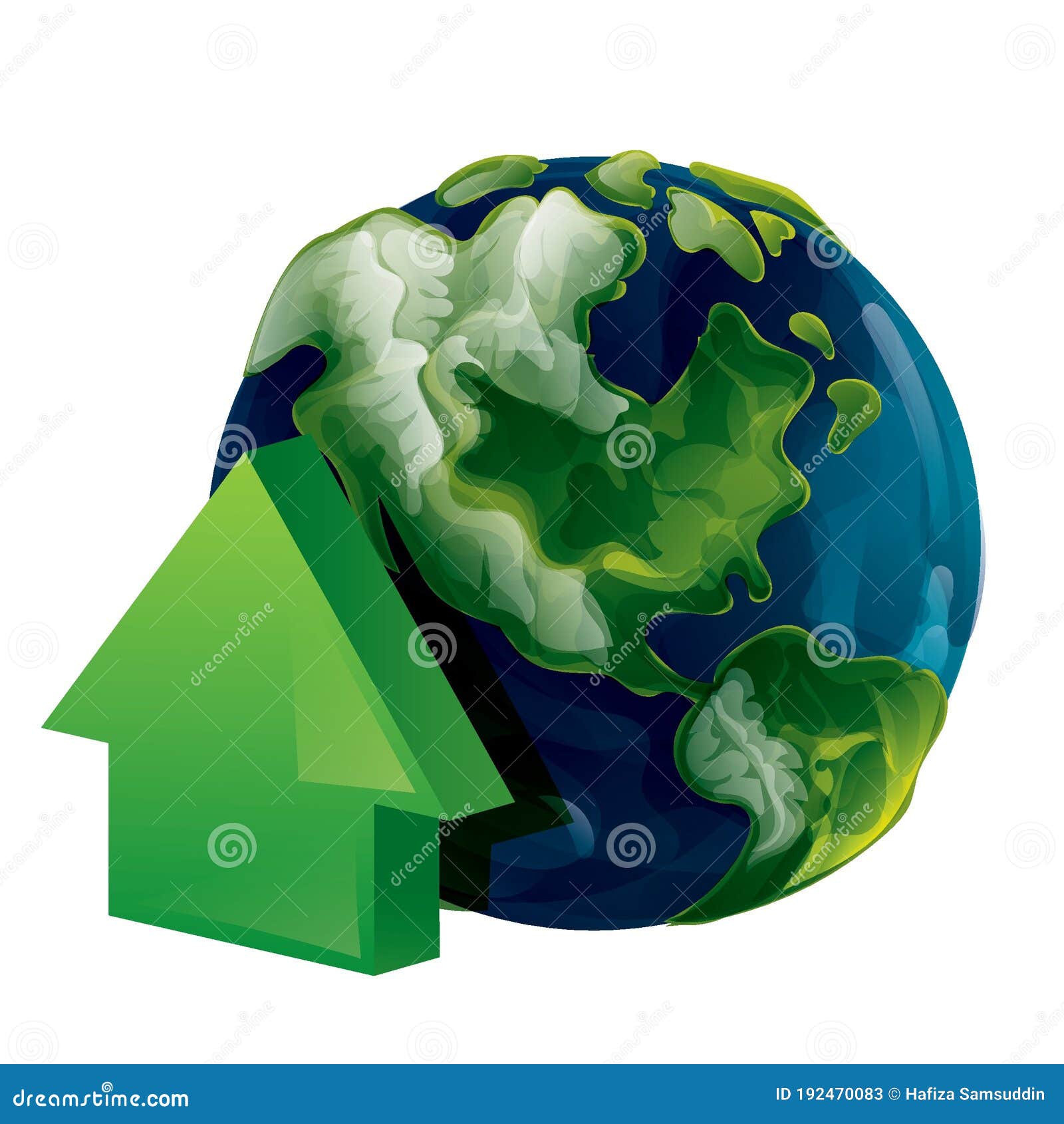 Planet Earth with Arrow Concept. Vector Illustration Decorative Design ...