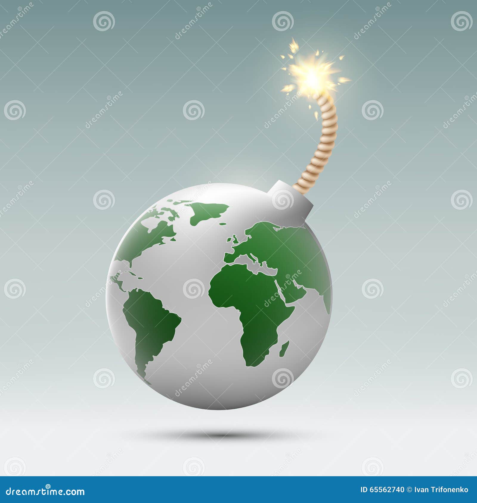 Planet earth as a bomb. stock vector. Illustration of plant - 65562740