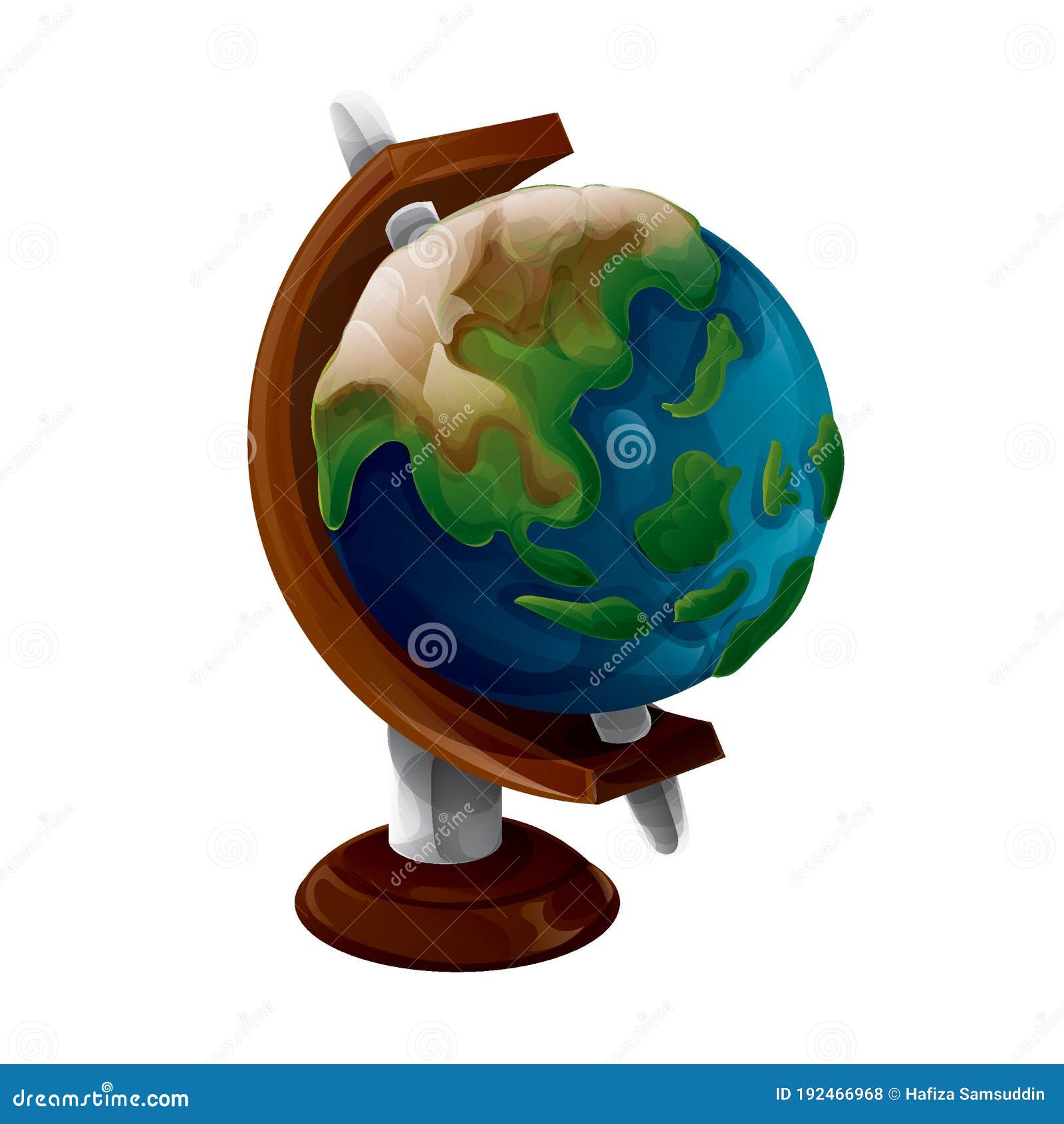 Planet Earth As Globe Stand. Vector Illustration Decorative Design ...