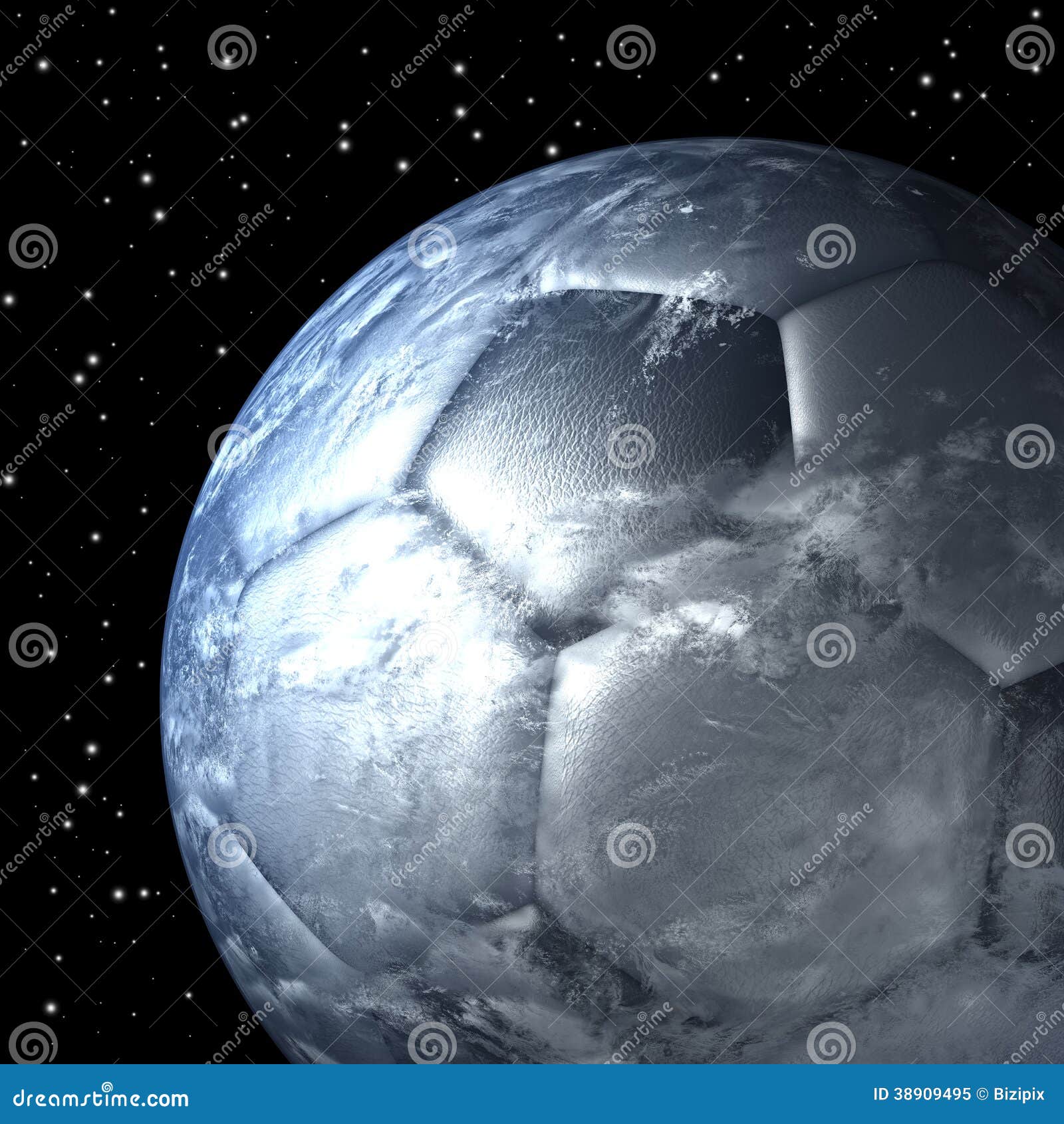 Planet Earth As Soccer Ball, Close Stock Illustration - Illustration of ...